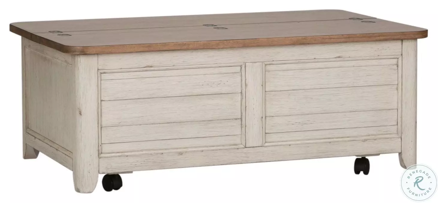 Farmhouse Reimagined Antique White Storage Trunk from Liberty | Coleman ...