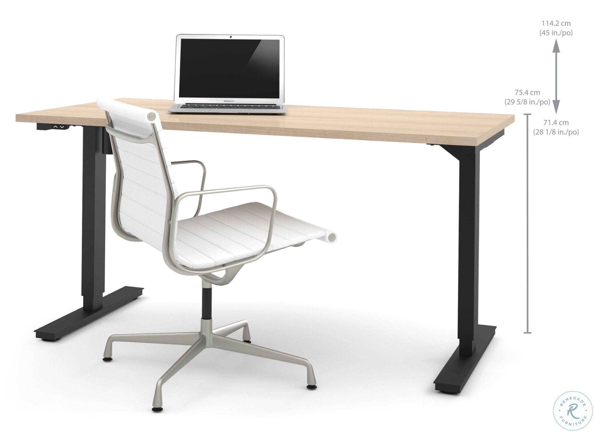 60" Northern Maple Electric Height Adjustable Table from Bestar (65867 ...