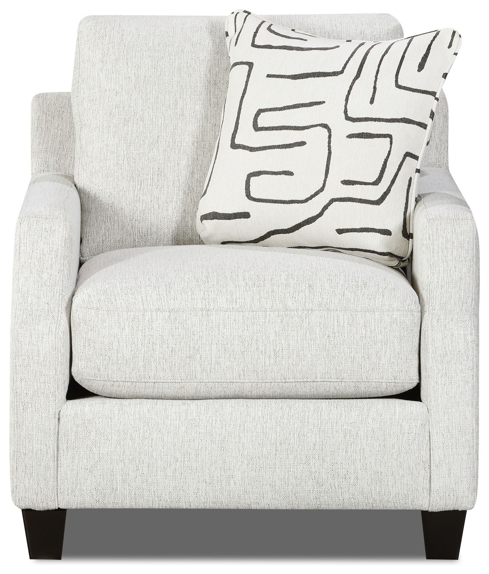 Durango Pewter Off White Performance Fabric Accent Chair with Pillows ...