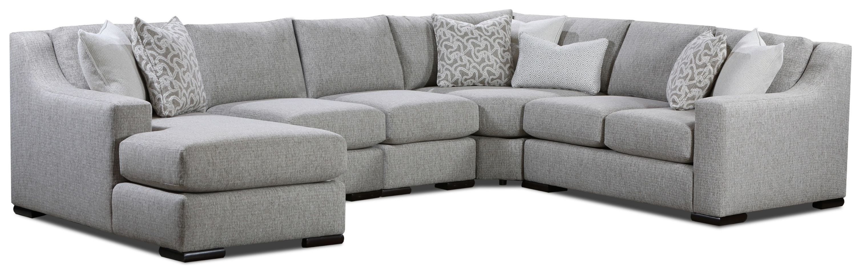 Durango Moose Beige 5 Piece Modular Sectional with LAF Chaise Pillows ...