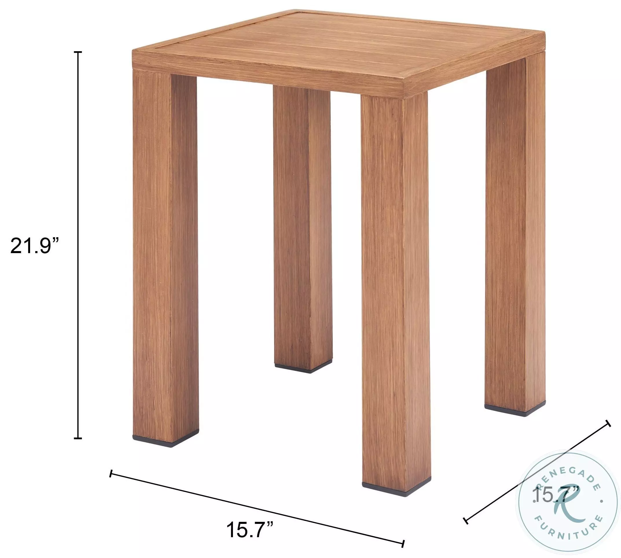 Regels Natural Outdoor Side Table From Zuo | Coleman Furniture