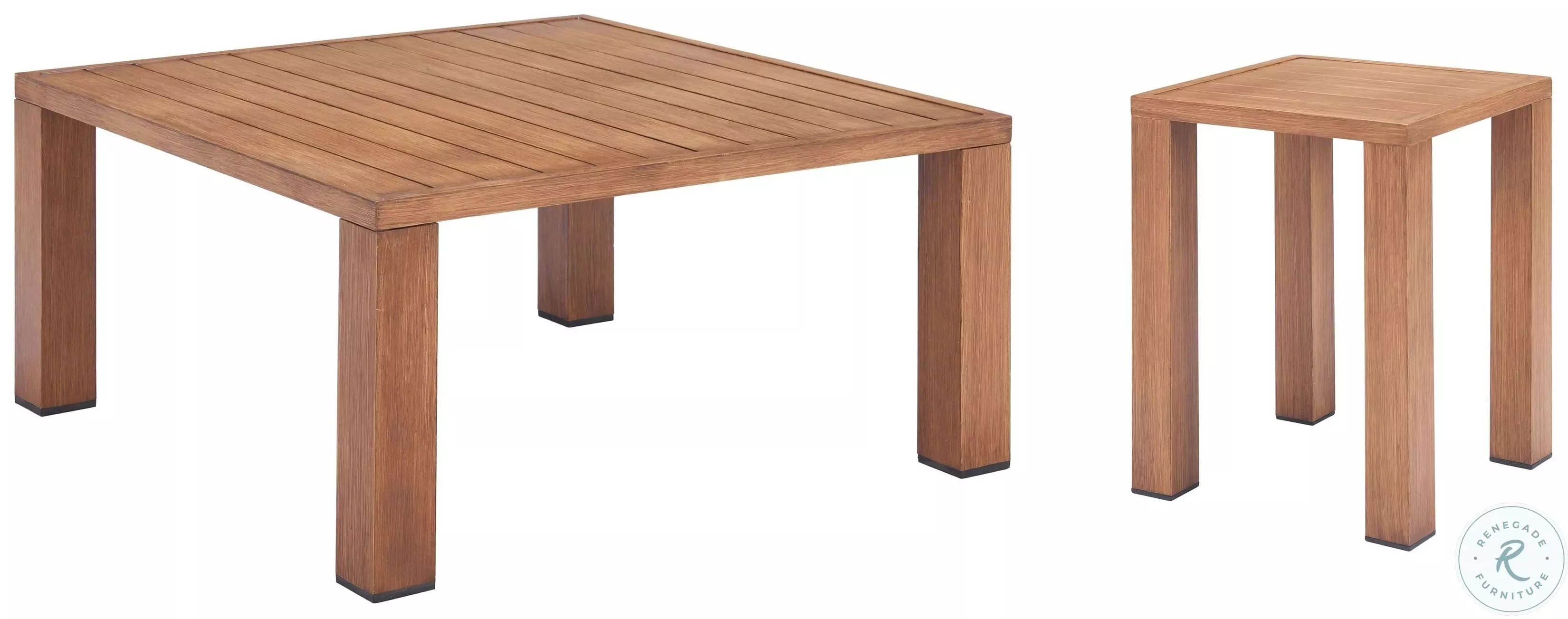 Regels Natural Outdoor Occasional Table Set from Zuo | Coleman Furniture