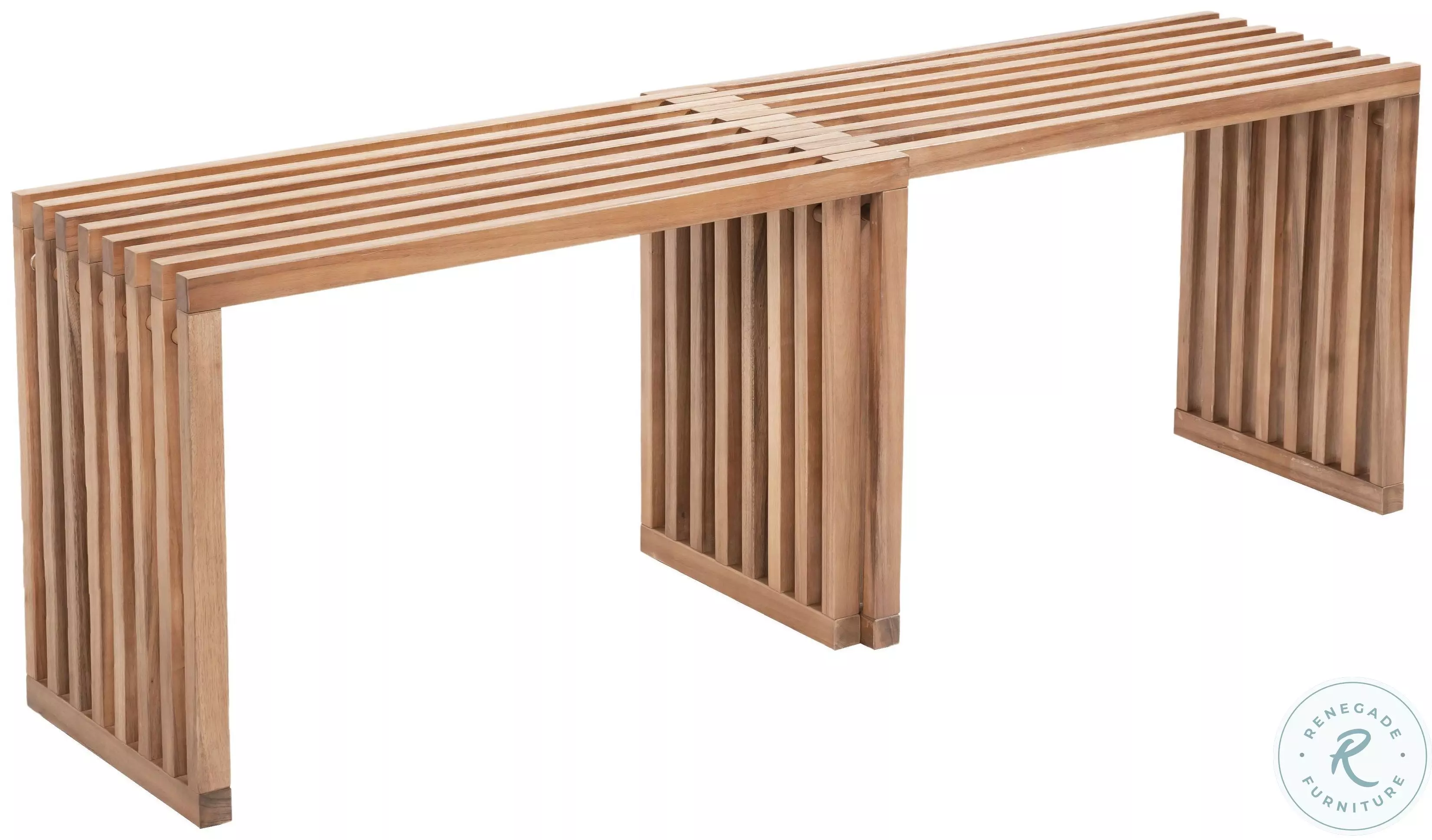 Riviera Natural Outdoor Extendable Bench Set Of 2 From Zuo | Coleman Furniture