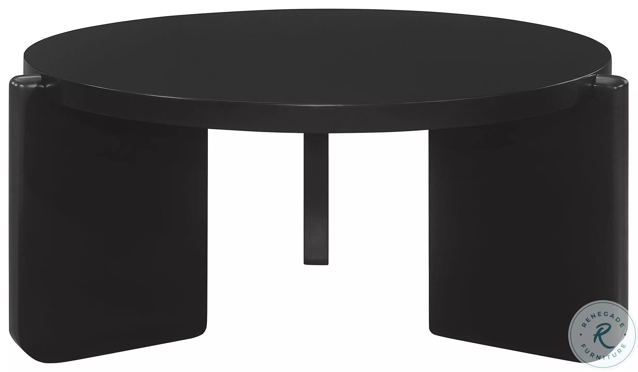Cordova Black Solid Wood Round Cocktail Table From Coaster Furniture ...