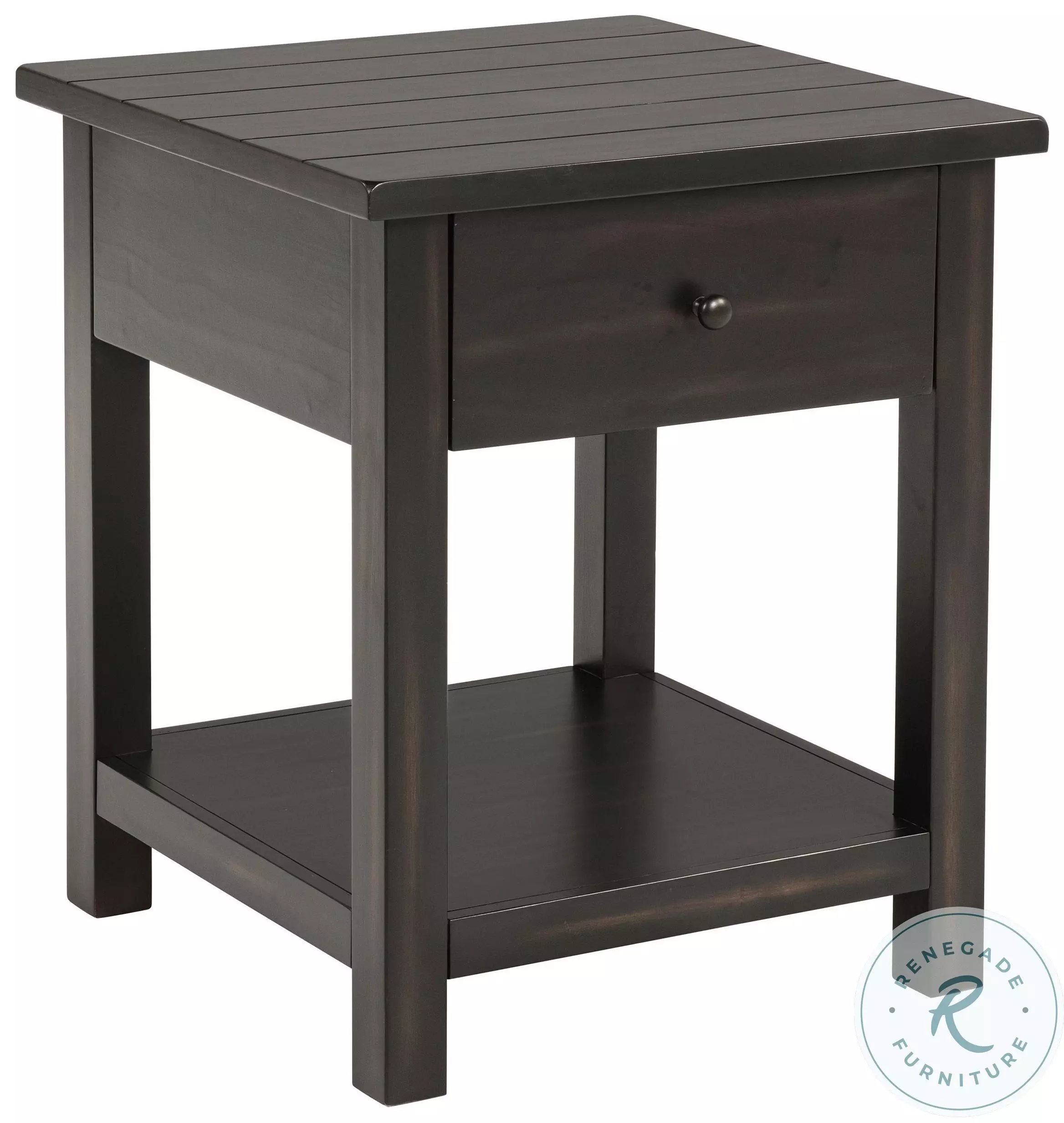 Payne Distressed Java 1 Drawer End Table From Coaster Furniture ...