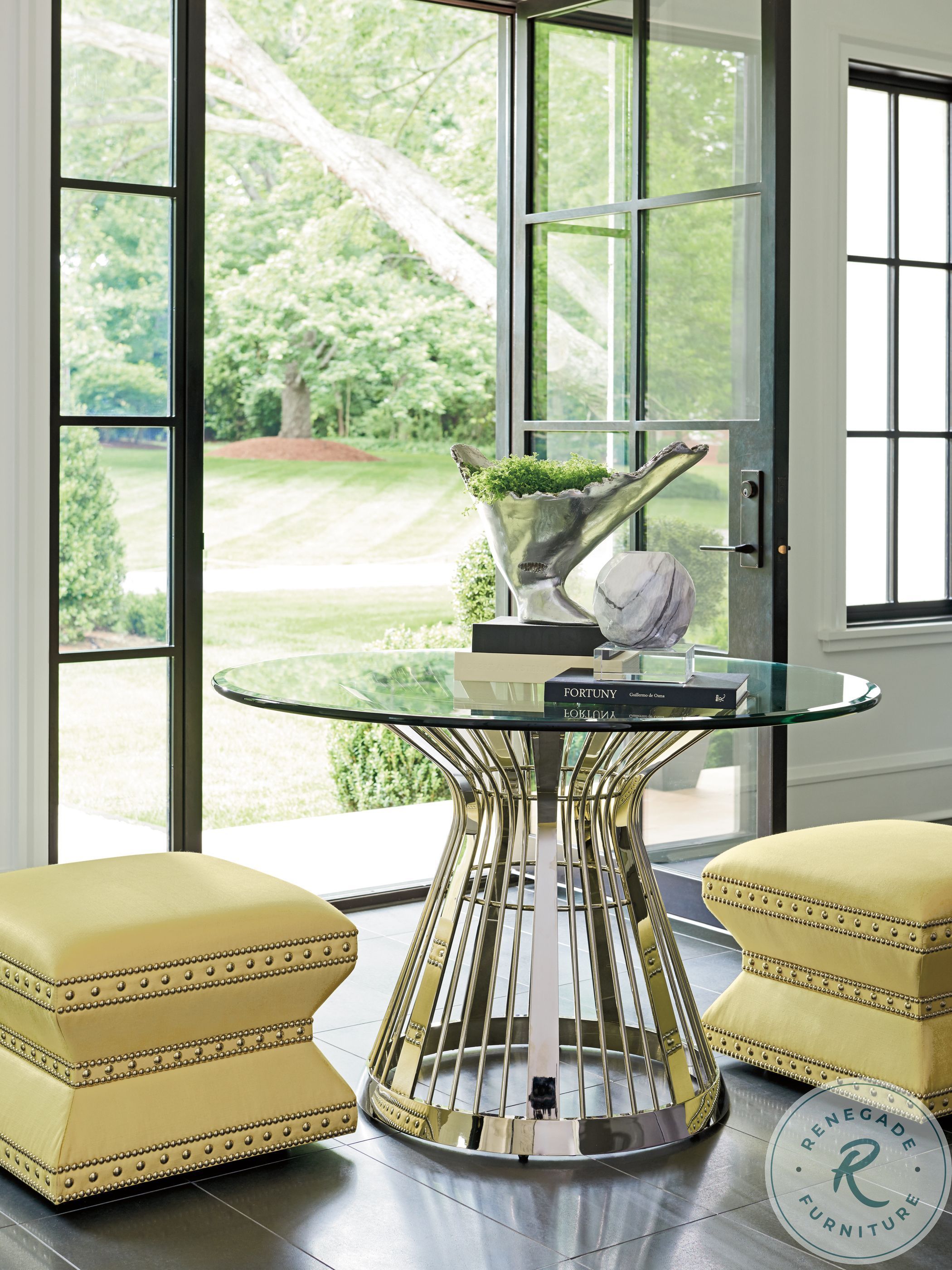 Ariana Riviera 48" round glass top Dining Table from Lexington ...