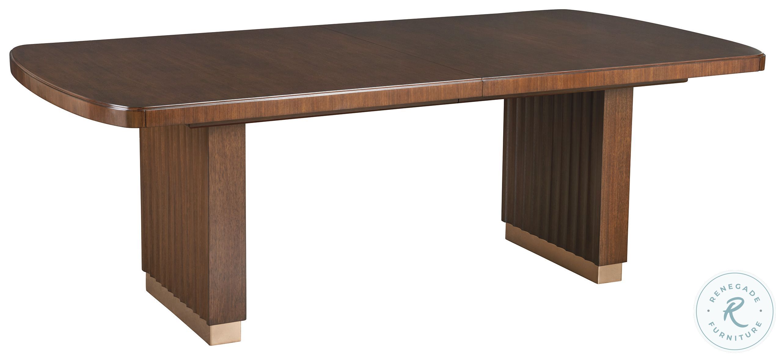Rendezvous Walnut Double Pedestal Extendable Portman Dining Table from ...