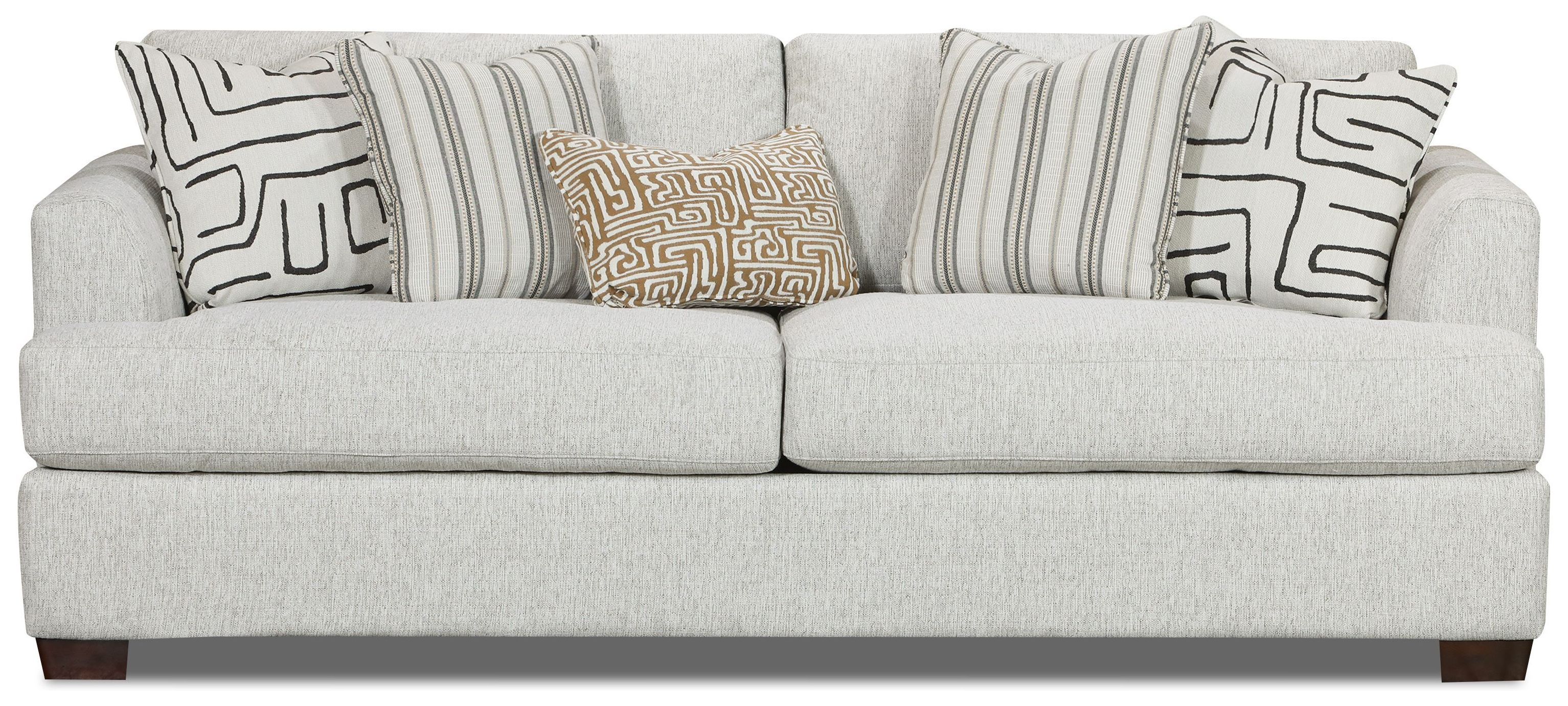 Durango Pewter Off White Performance Fabric 93" Sofa From Southern Home ...