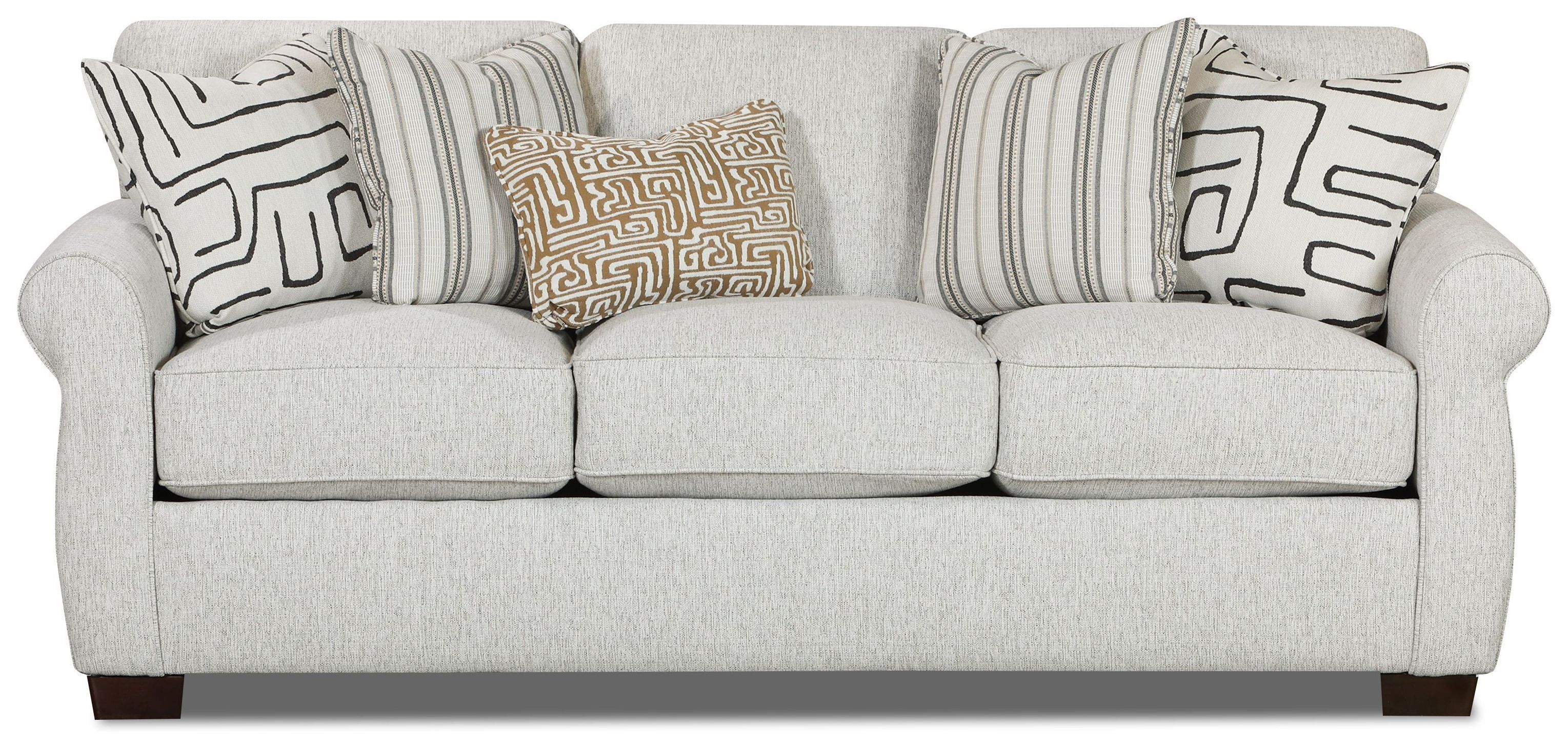 Durango Pewter Off White Performance Fabric 91" Sofa From Southern Home ...