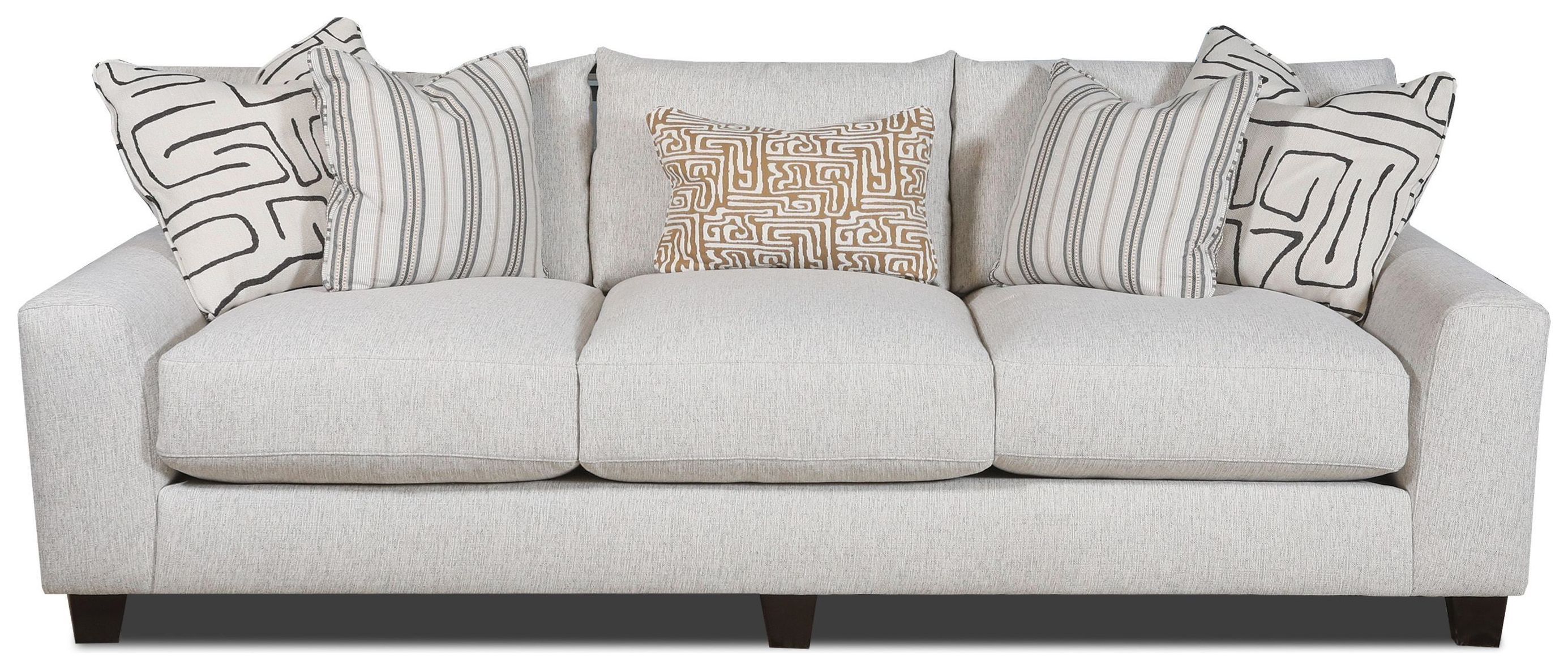 Durango Pewter Off White Performance Fabric 100" Sofa with Throw ...