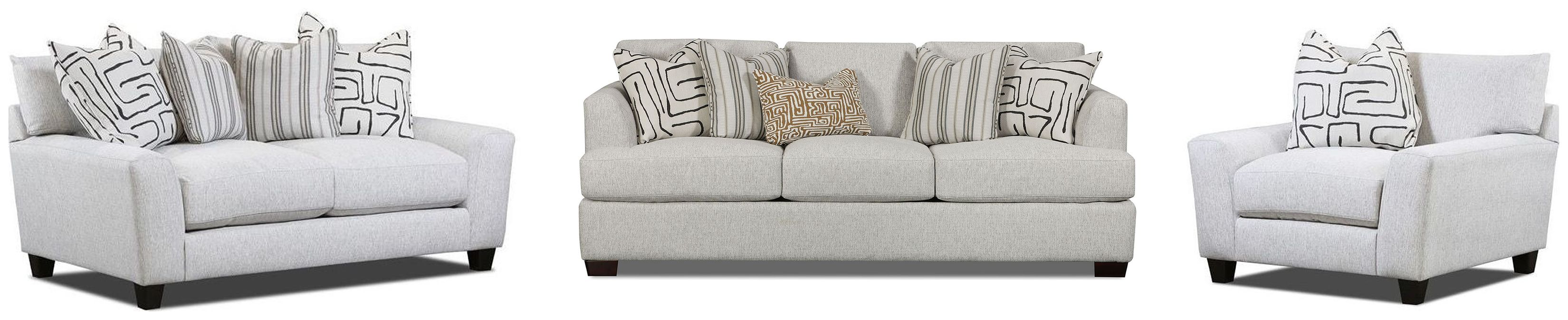 Durango Pewter Off White Performance Fabric 93" Living Room Set with ...
