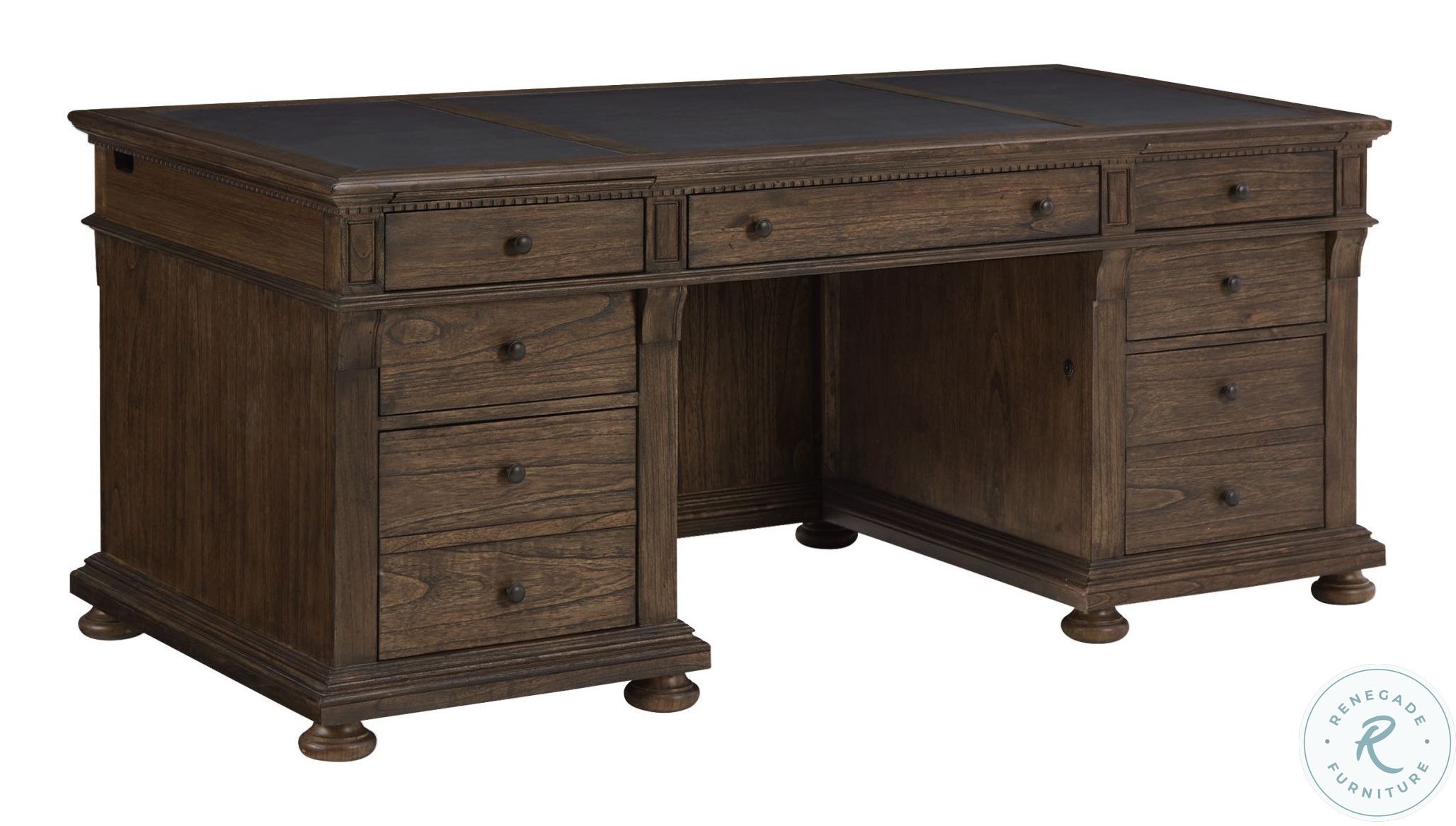 Wellington Java Executive Desk From Hekman Furniture | Coleman Furniture