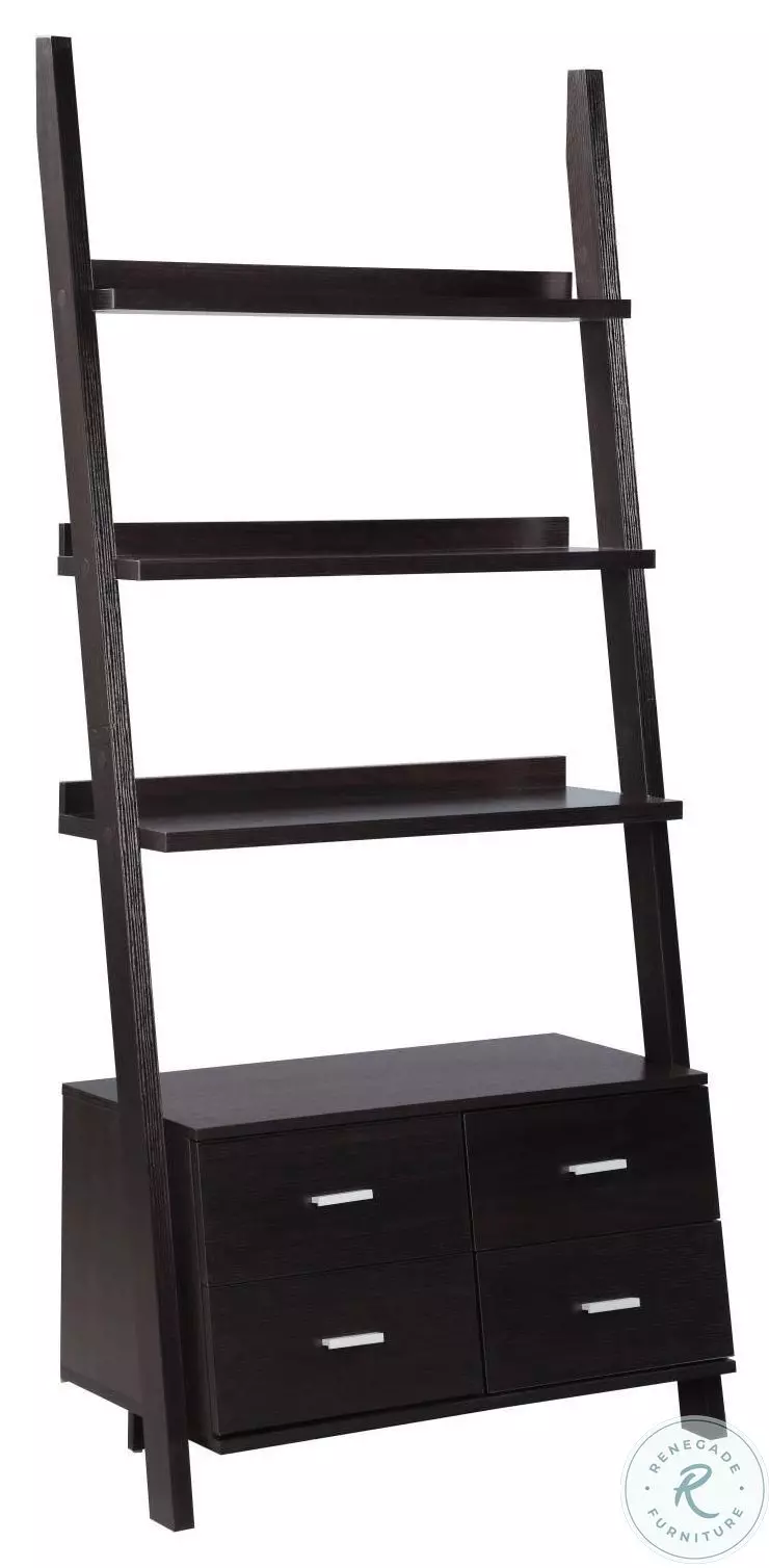 Bower Cappuccino Bookcase With Storage from Coaster (800319) | Coleman ...