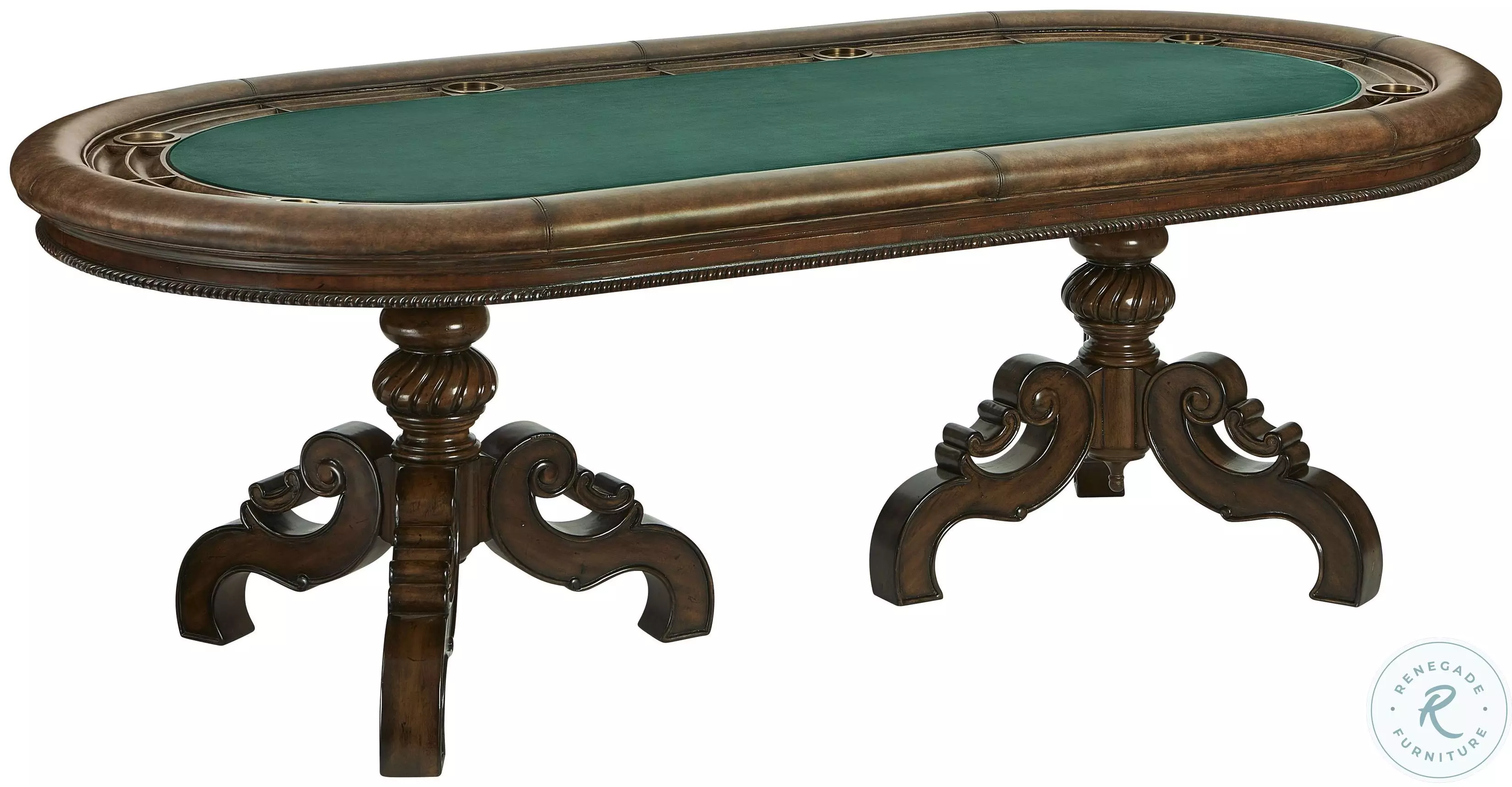 Texas Dark Antique Lido And Green Felt Game Table From Maitland-Smith ...