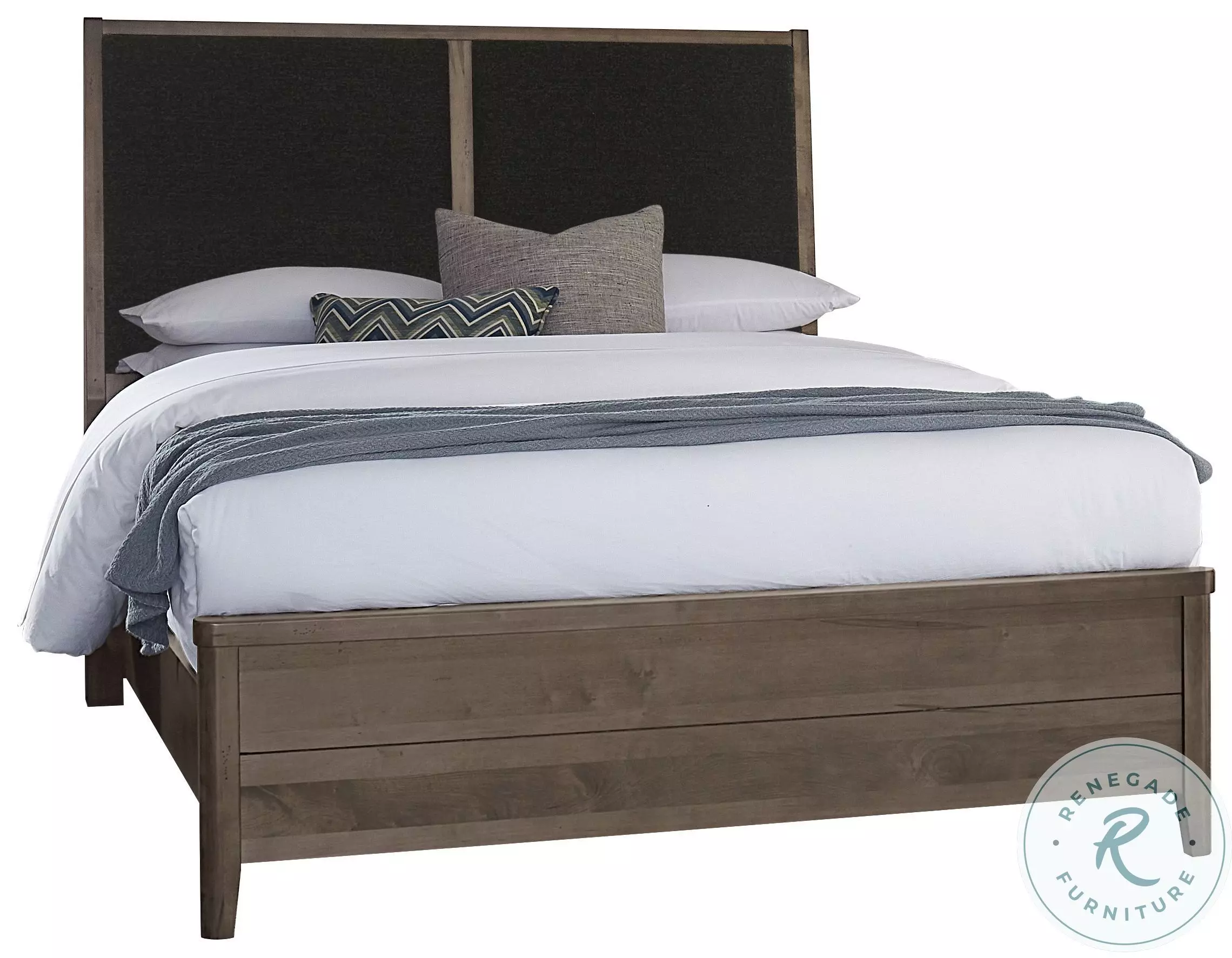 Woodbridge Dark Cashmere And Black King Upholstered Low Profile Panel ...