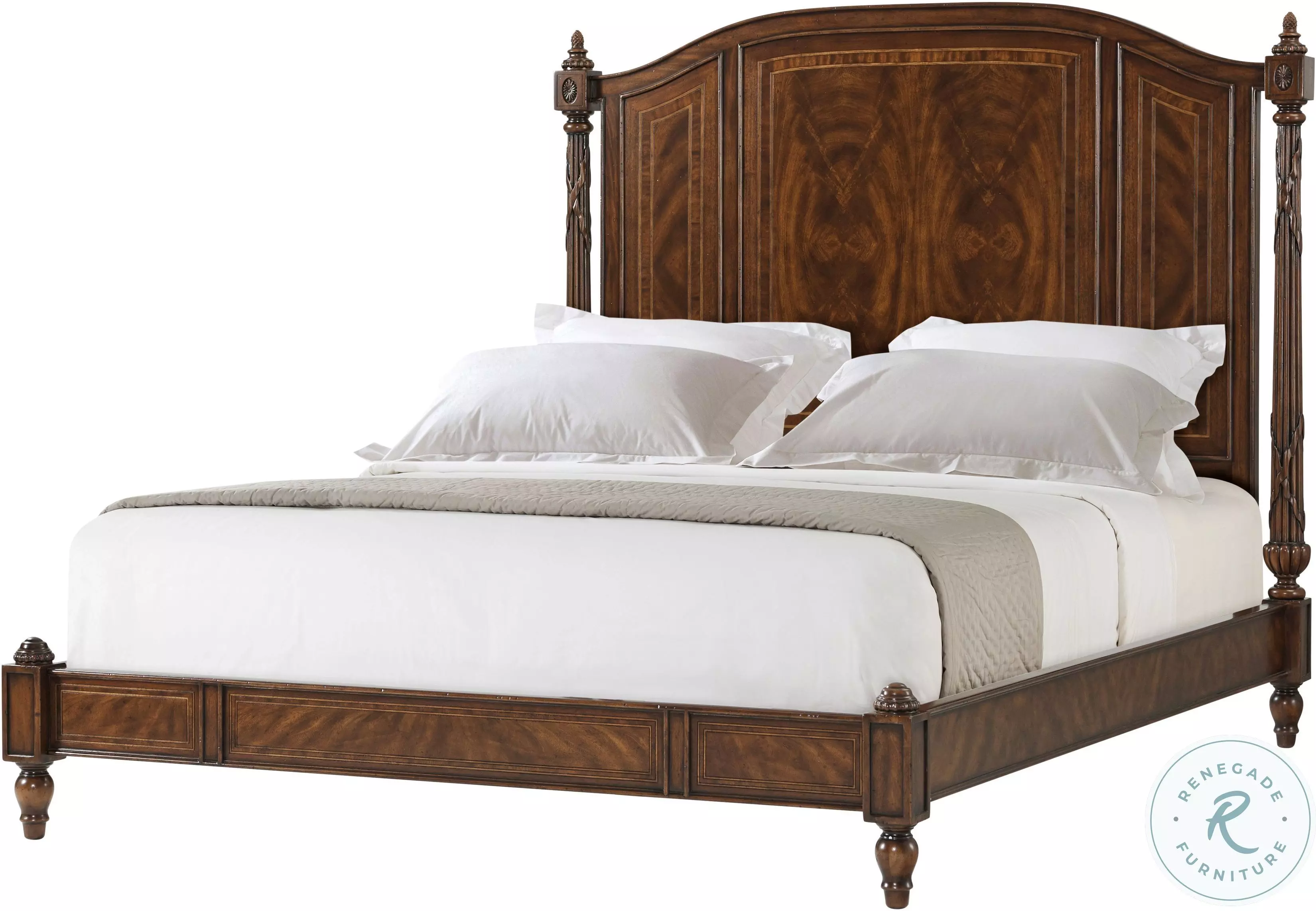Brooksby Light Distressing Queen Low Profile Panel Bed From Theodore ...