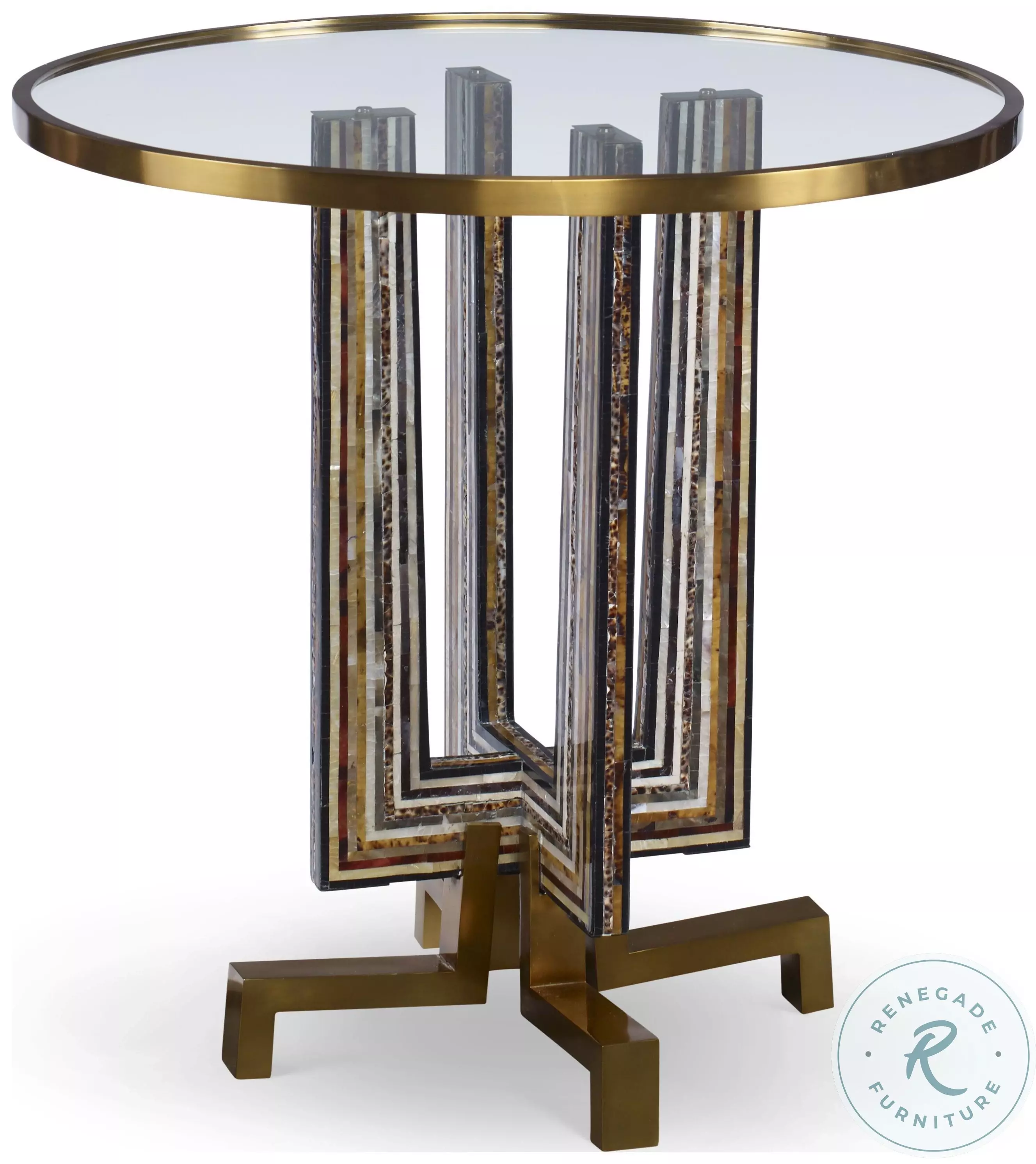 Maya Glass And Cast Brass Occasional Table From Maitland-Smith ...