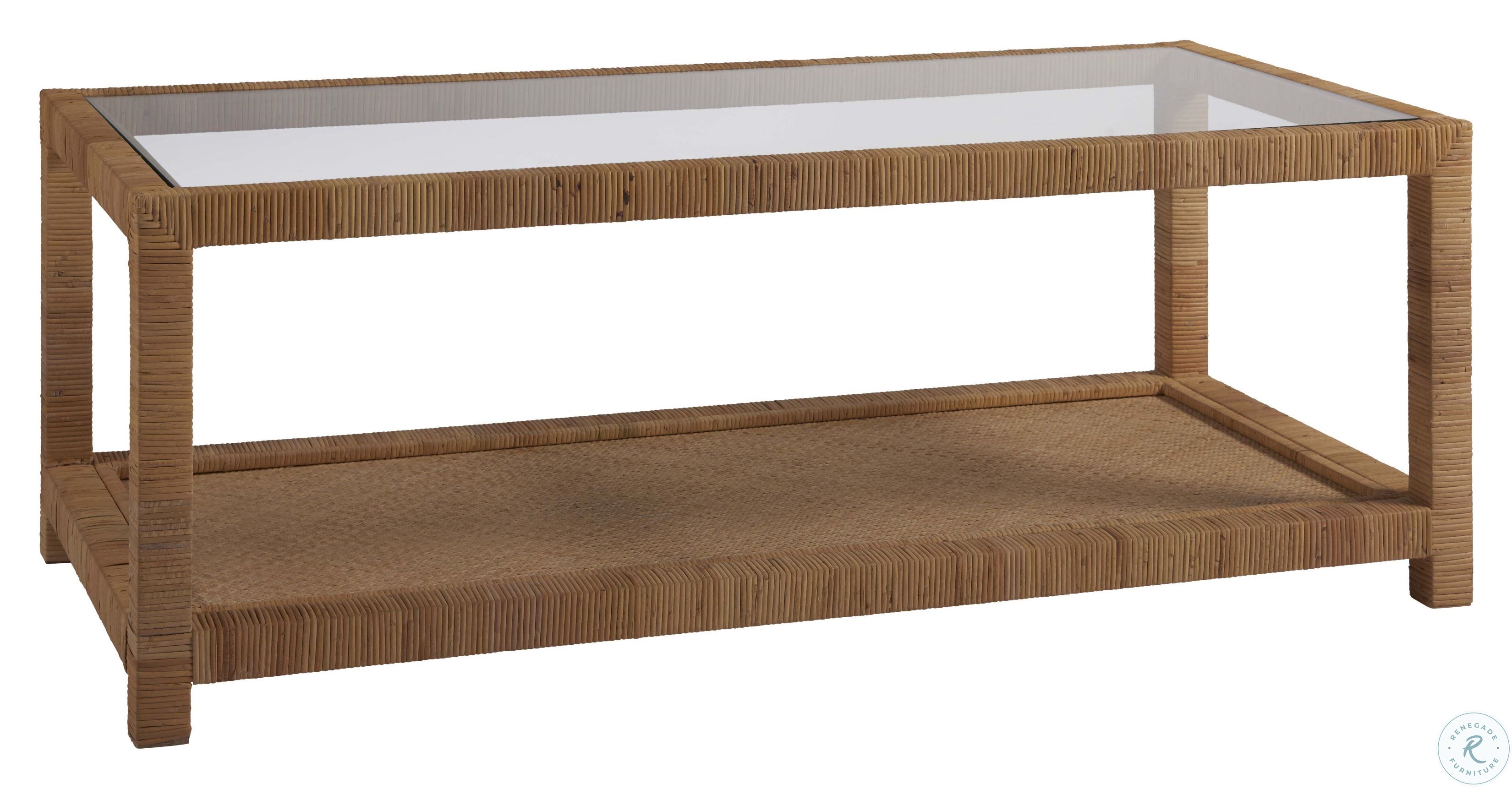 Coastal Living Wrapped Split Rattan Long Key Cocktail table from ...