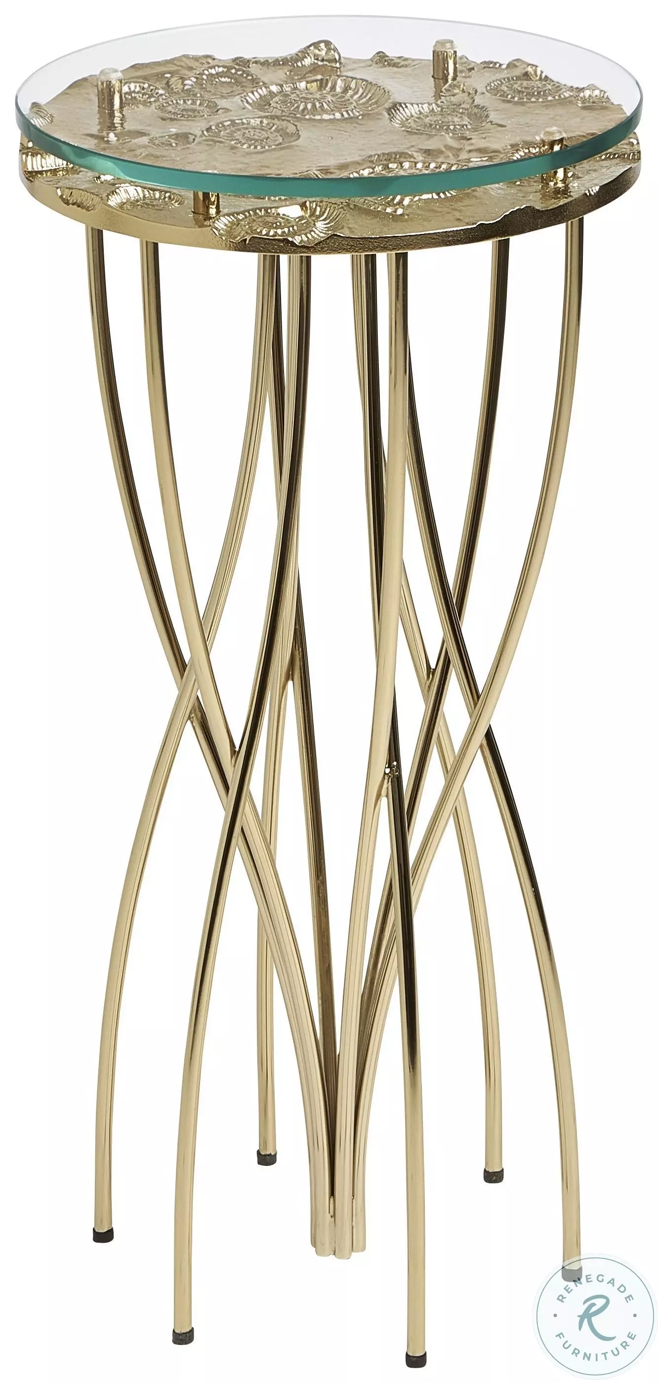 Coastal Glass And Shiny Brass Side Table From Maitland-Smith | Coleman ...