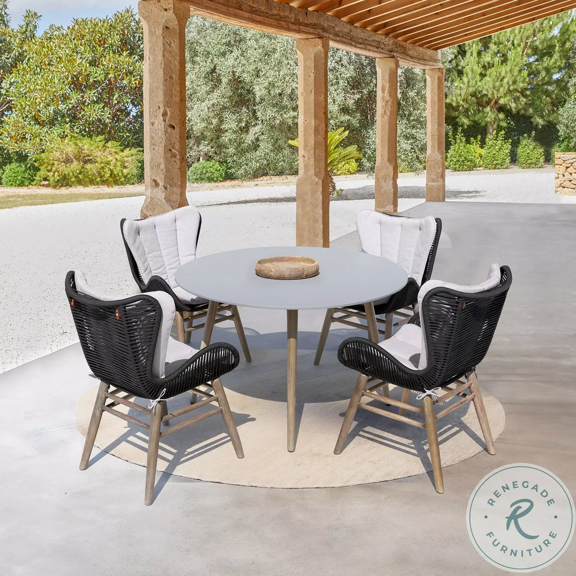 Sydney Light Eucalyptus And Gray Outdoor Round Patio Set from Armen ...