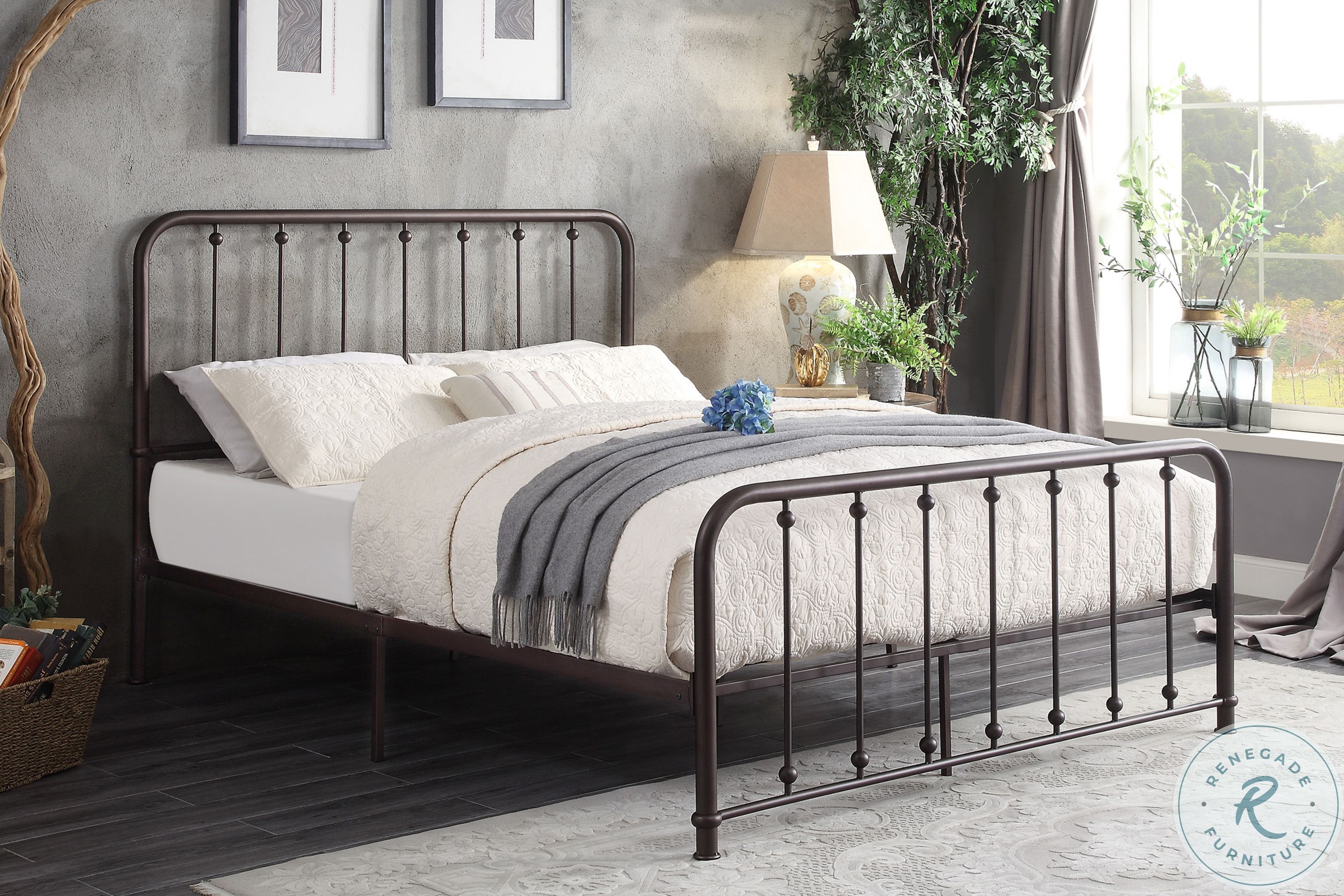 Larkspur Dark Bronze King Metal Bed From Homelegance | Coleman Furniture