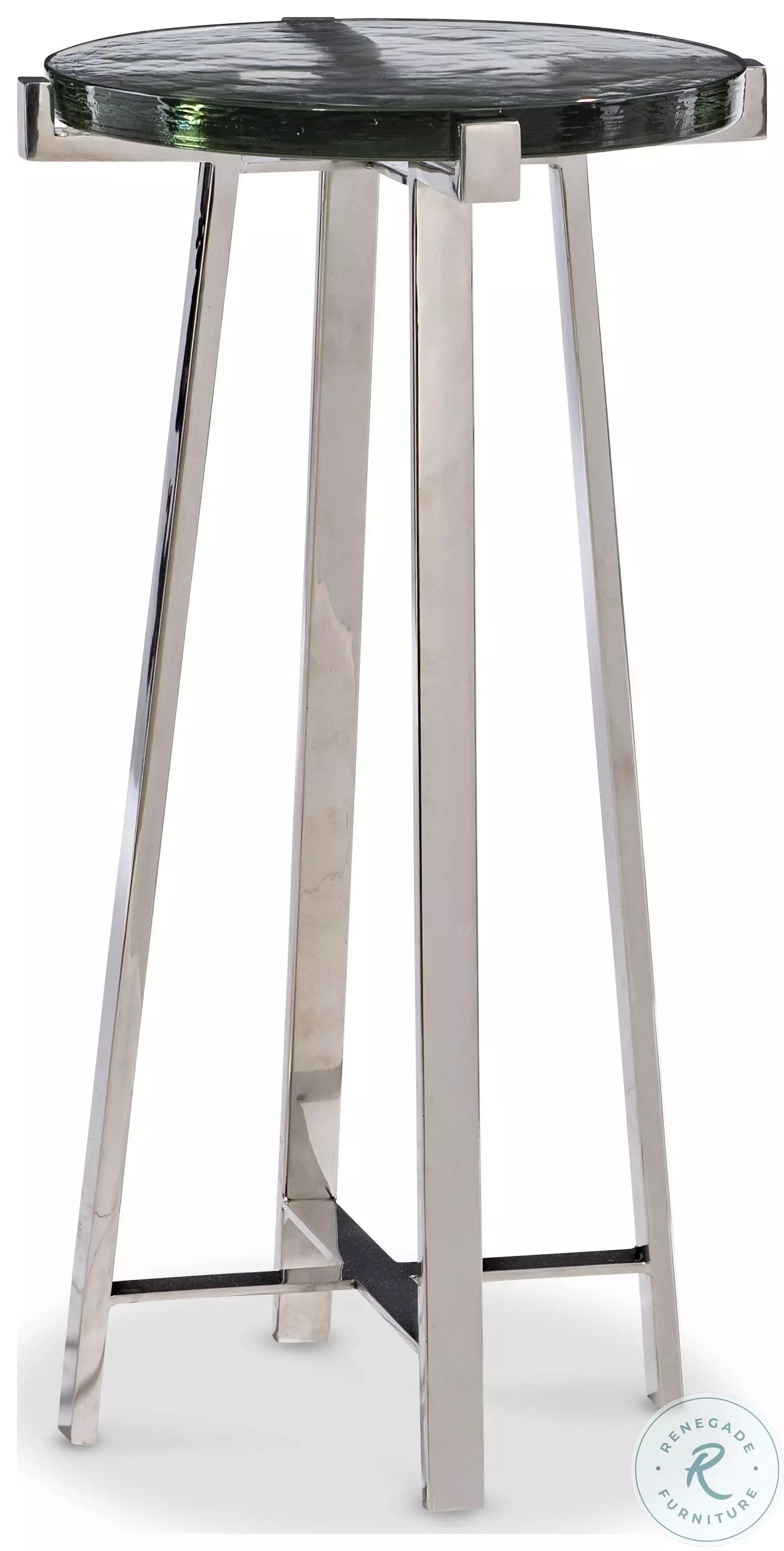 Dex Slump Glass And Polished Nickel Spot Table From Maitland-Smith ...