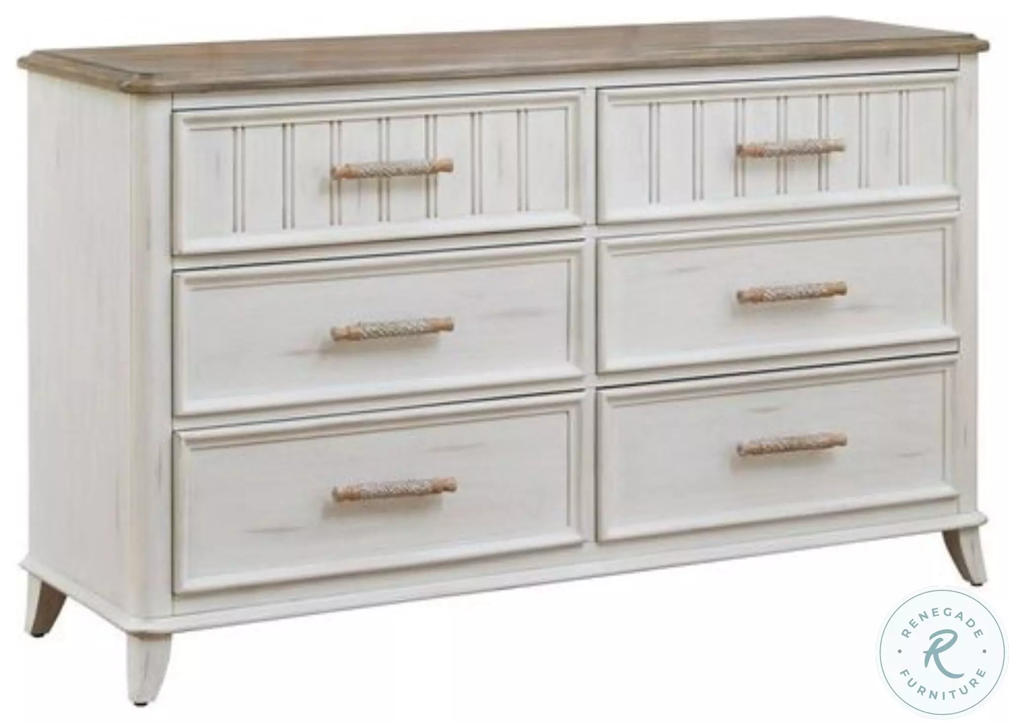 Beach Comber Weathered White And Sand Top Dresser From American ...