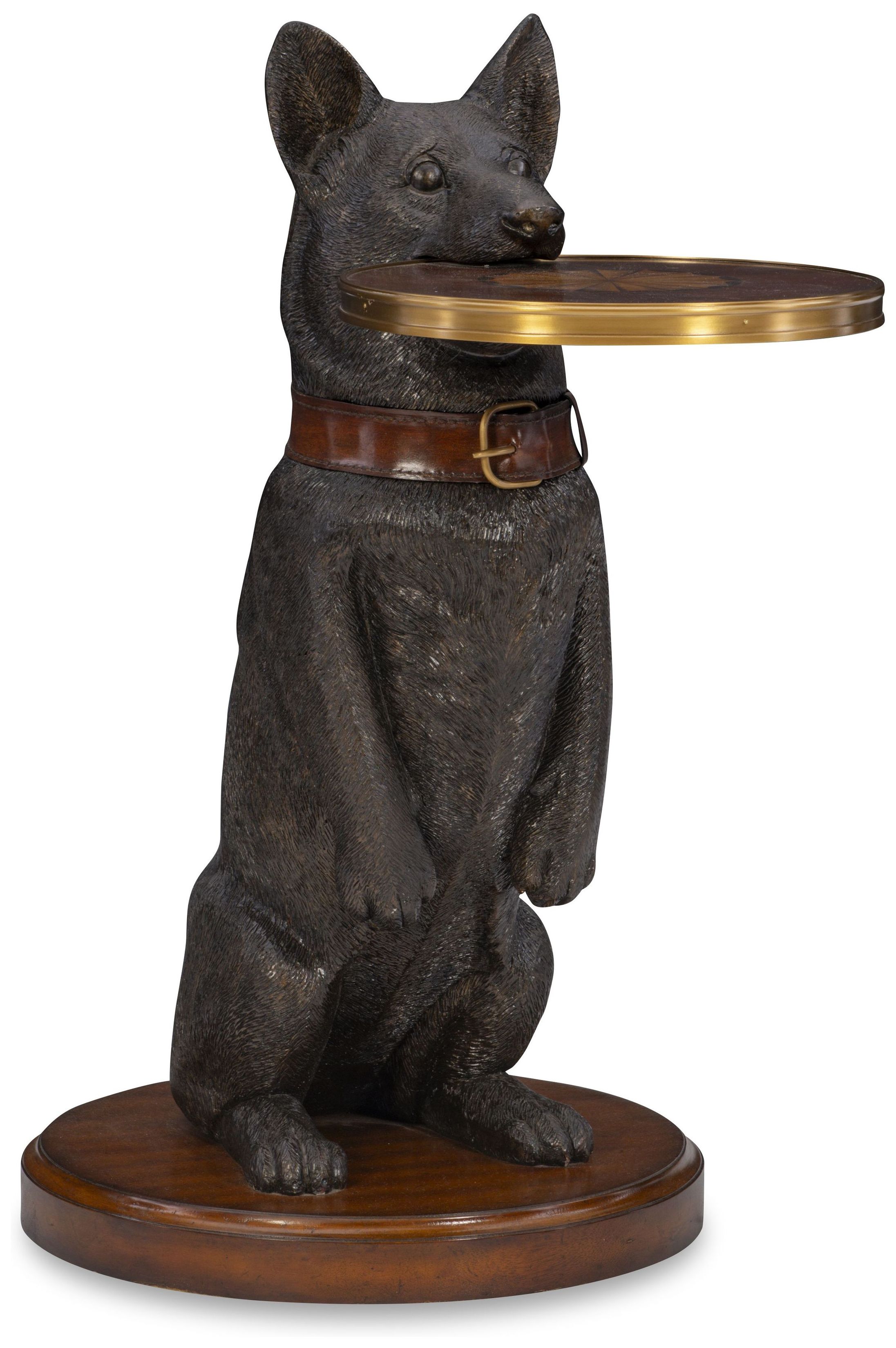 Corgi Brown Round Accent Table From Maitland Smith | Coleman Furniture