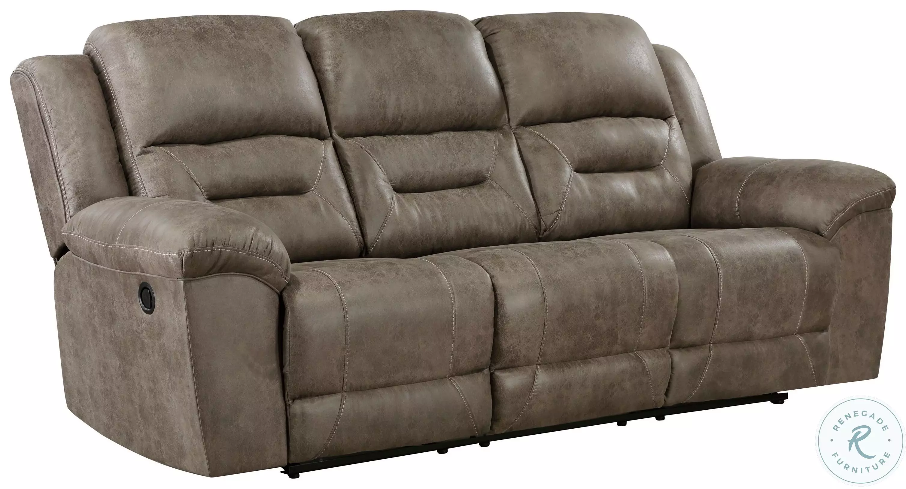 Hazen Brown Double Reclining Sofa From Homelegance | Coleman Furniture