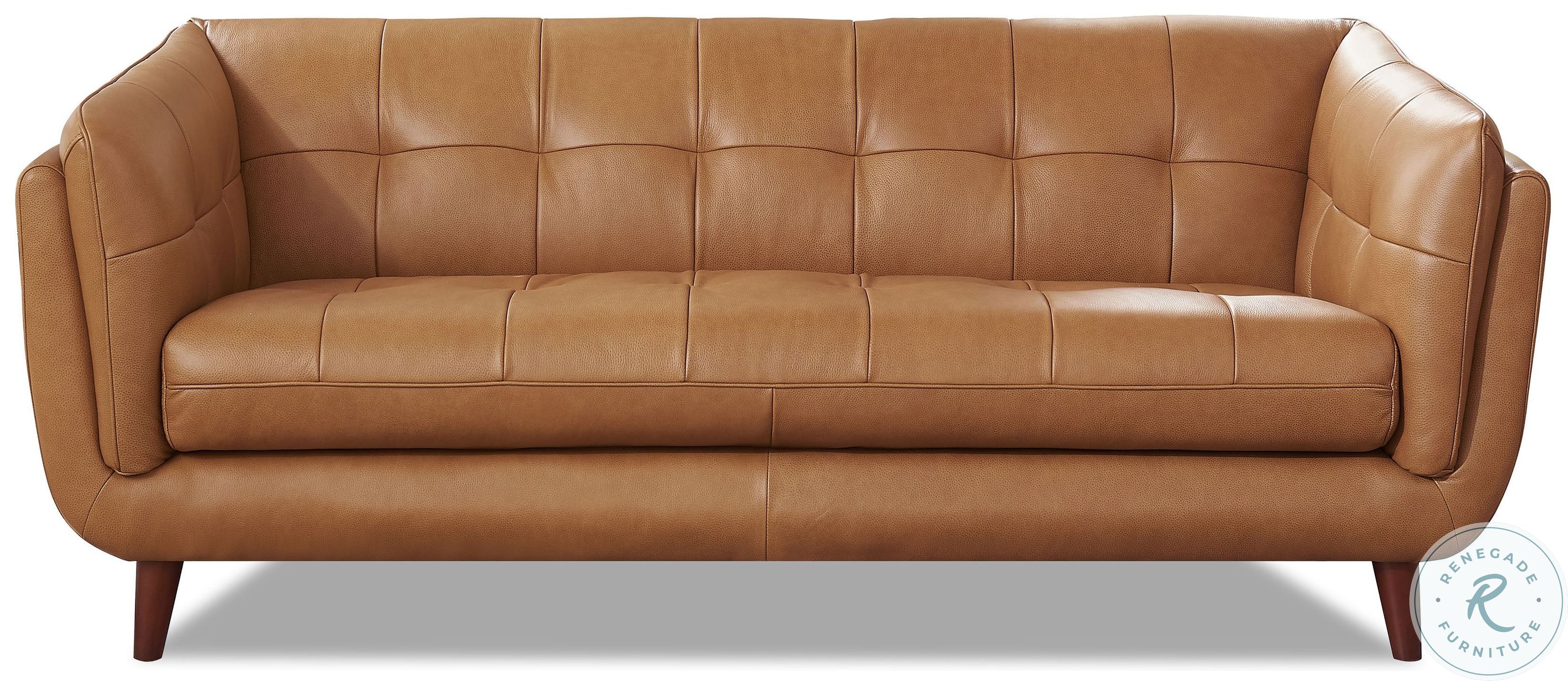 Sorella Cinnamon Brown Top Grain Leather Sofa From Tanner's Mark | Coleman Furniture