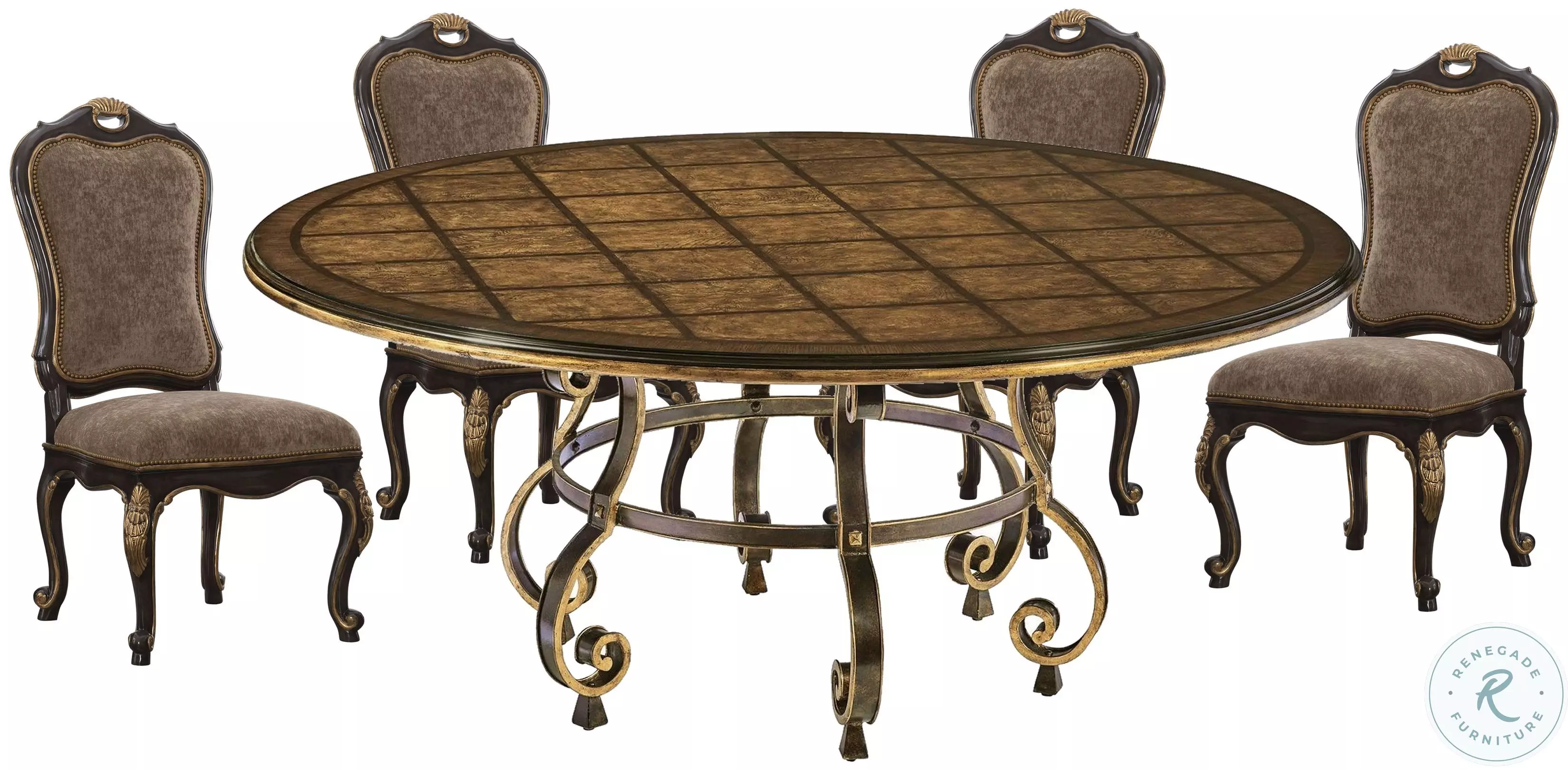 Aria Brown Round Dining Room Set from Maitland-Smith | Home Gallery Stores