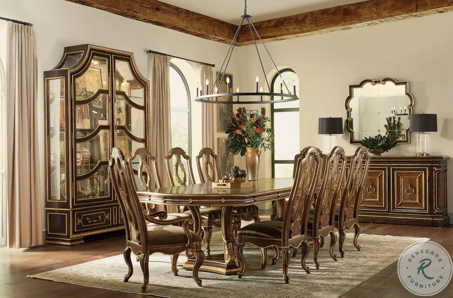 Majorca Mahogany Wood Extendable Dining Room Set from Maitland-Smith ...