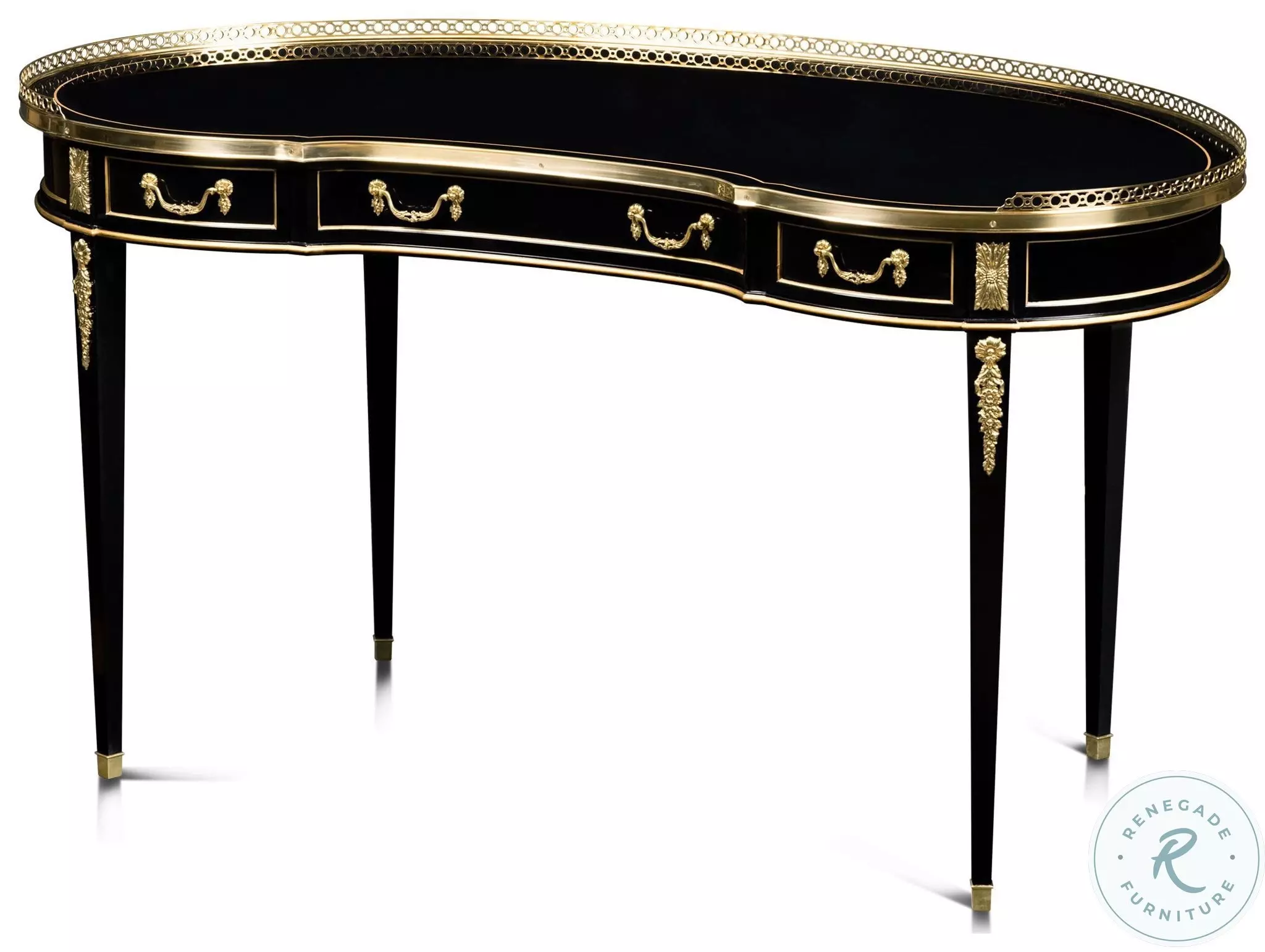 Lady's Eclipse Ebonized Kidney Desk From Maitland-Smith | Coleman Furniture