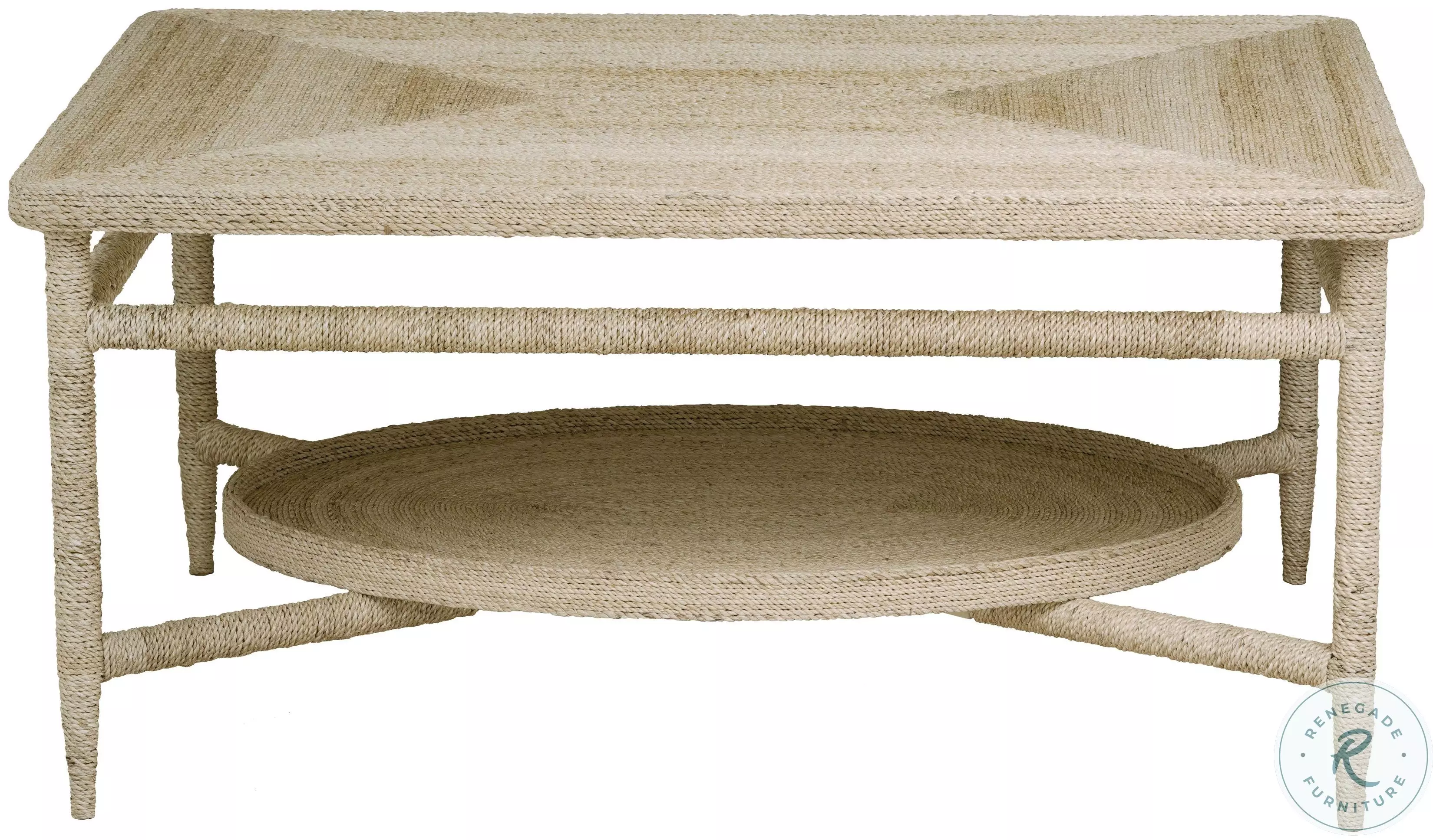 Galleried Natural Abaca Cocktail Table From Maitland-Smith | Coleman ...