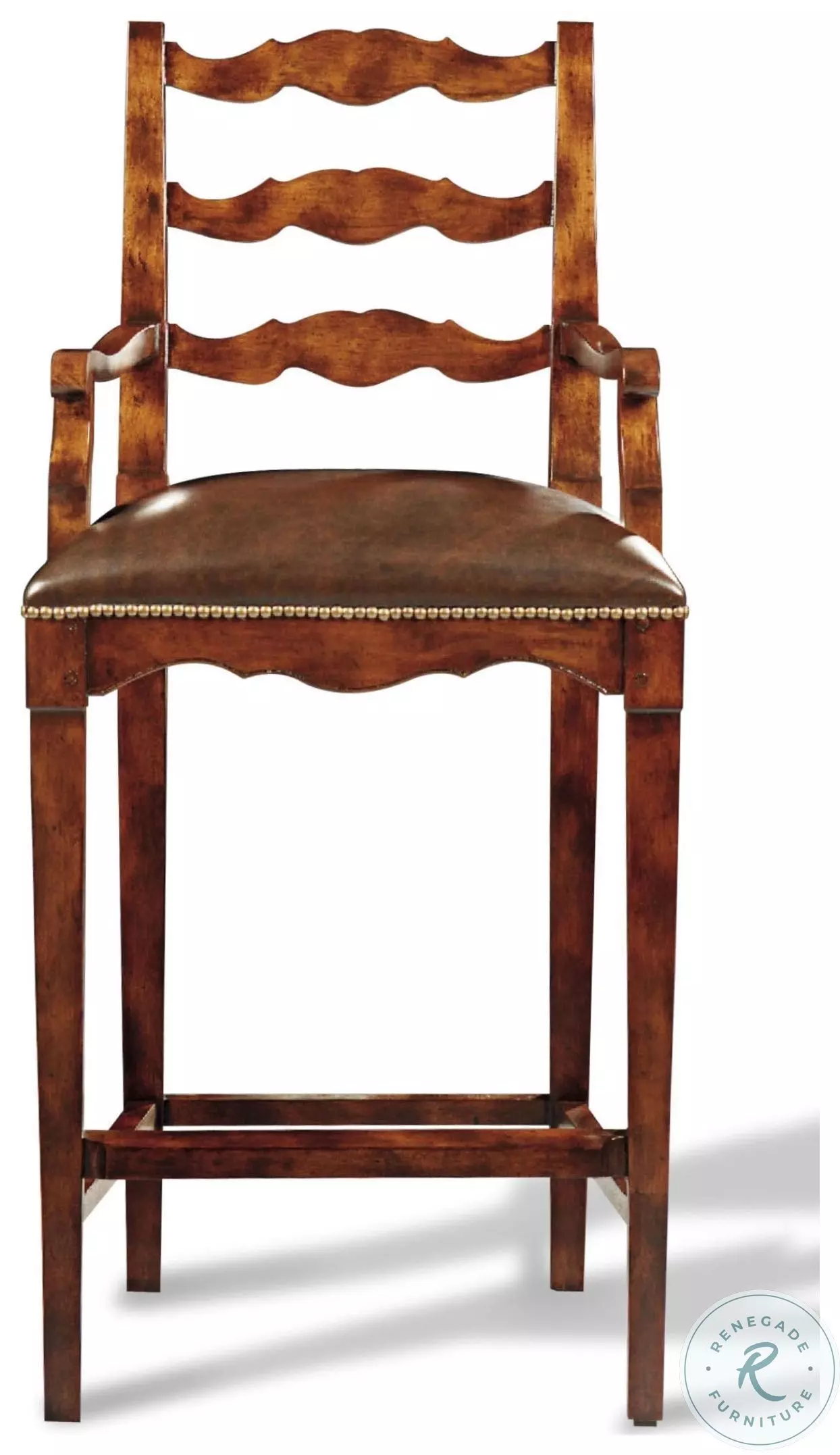 Morale Antique Brown Leather Bar Stool From Maitland-Smith | Home ...