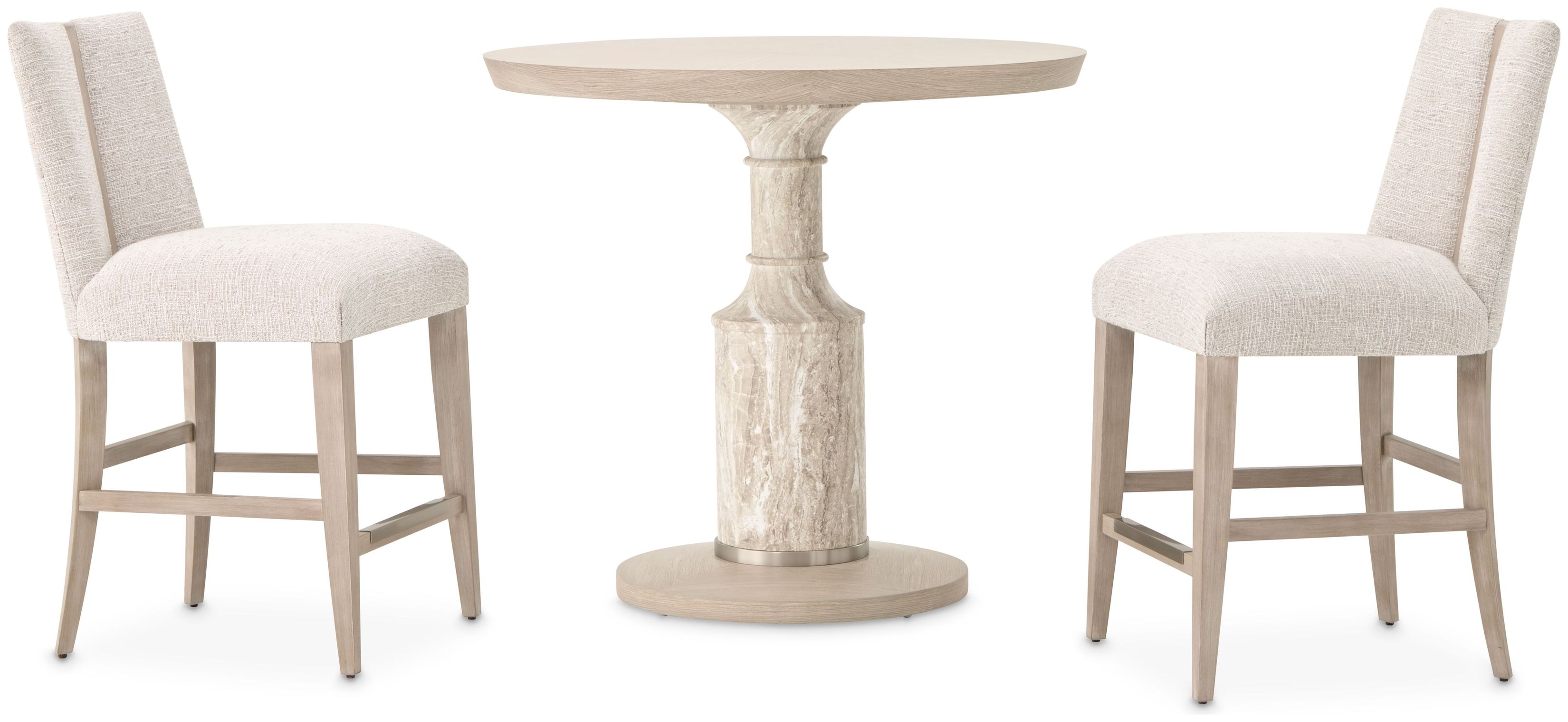 Lotus Bay Sand Round Gathering Dining Room Set from Michael Amini ...