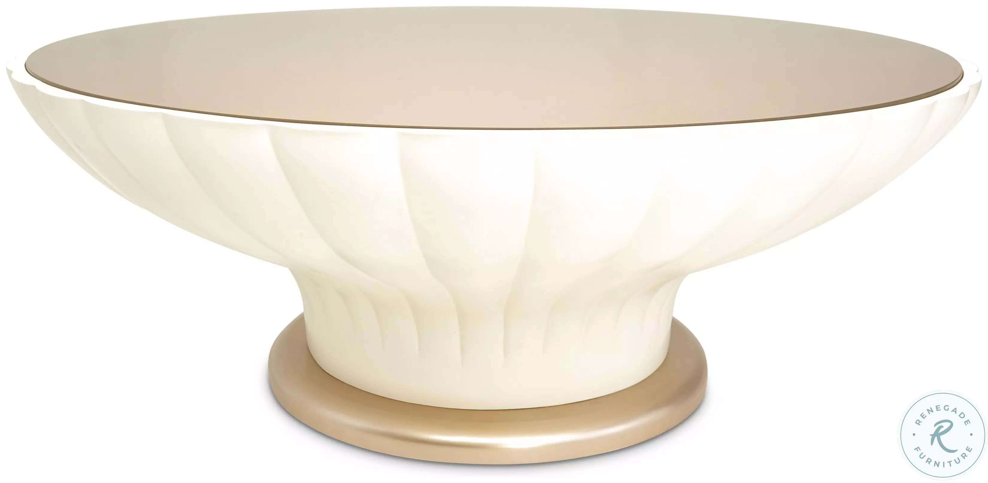 La Rachelle Medium Champagne Scalloped Round Cocktail Table From ...