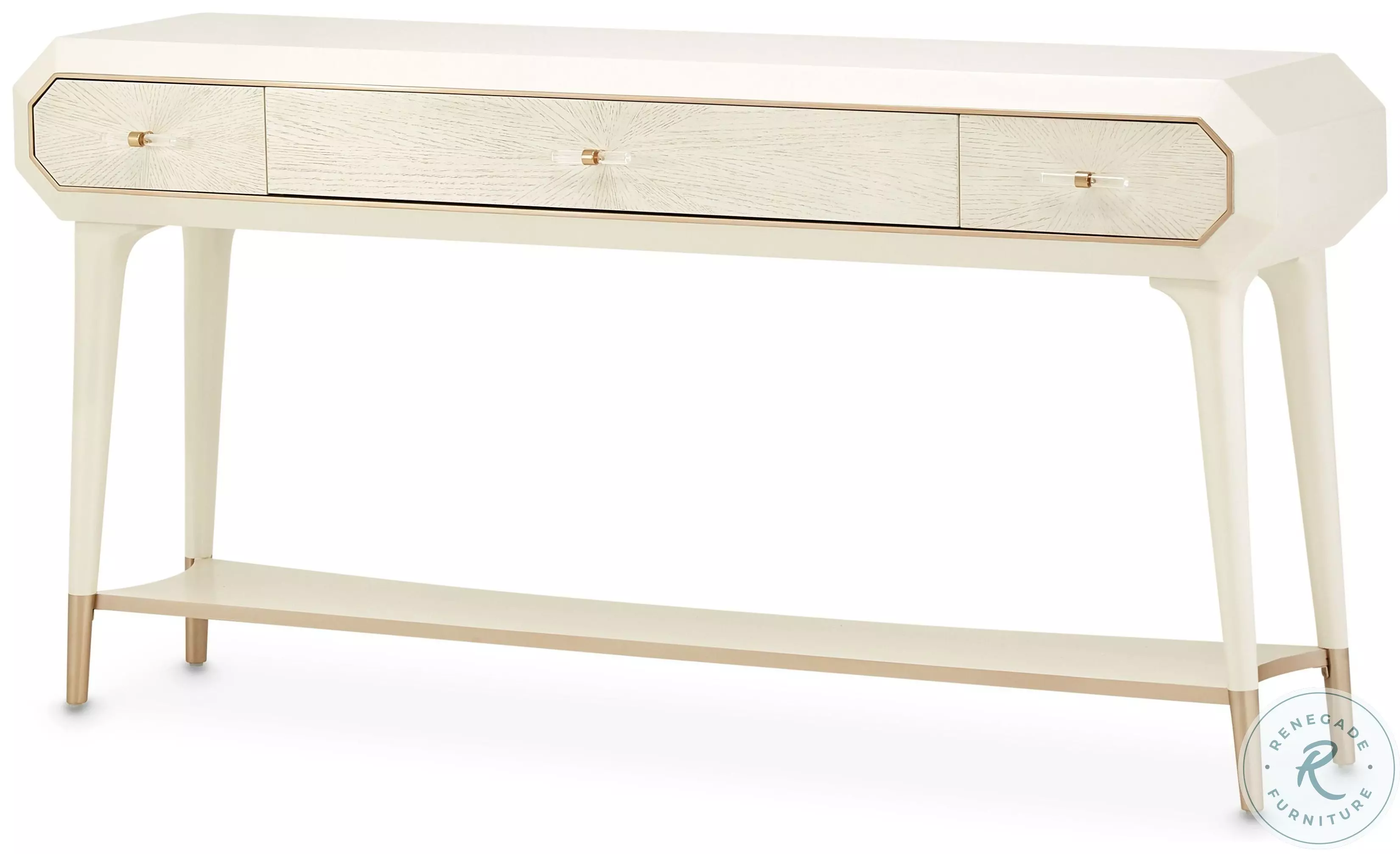La Rachelle Medium Champagne Console Table From Michael Amini | Coleman Furniture