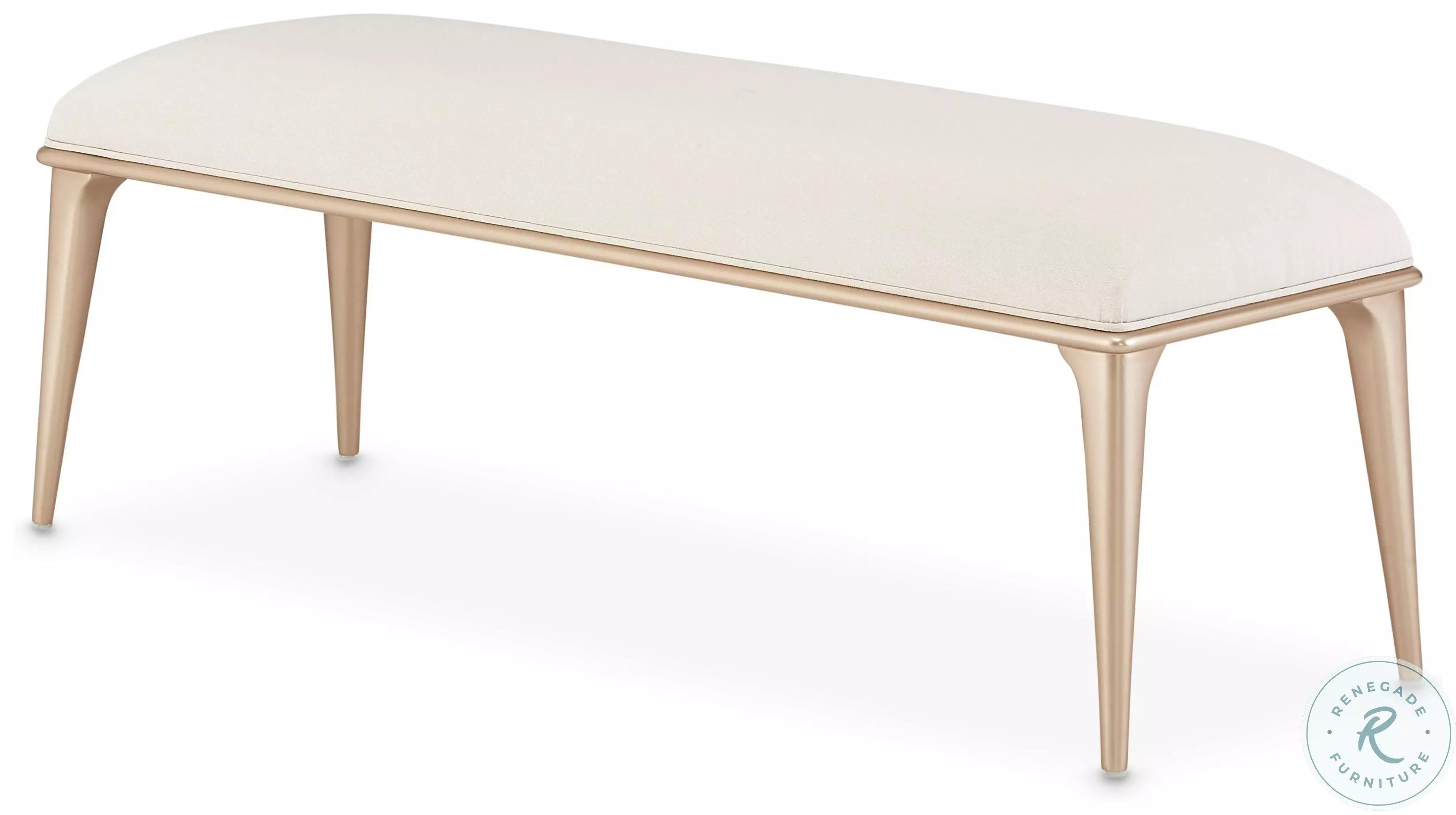 La Rachelle Medium Champagne Bed Bench From Michael Amini | Coleman Furniture