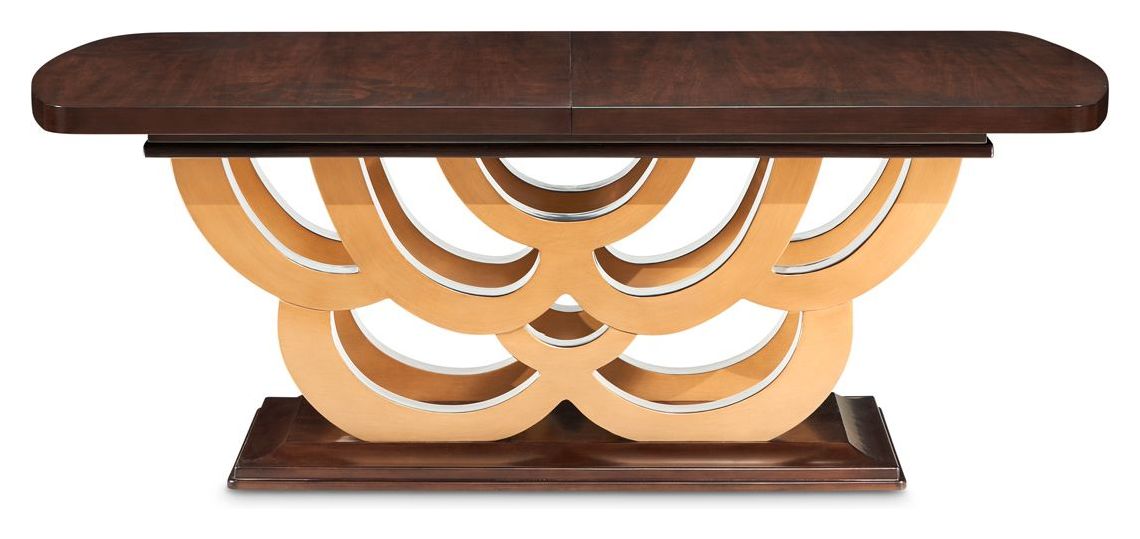 Camellia Field Warm Pecan 124" Extendable Rectangular Dining Table From ...
