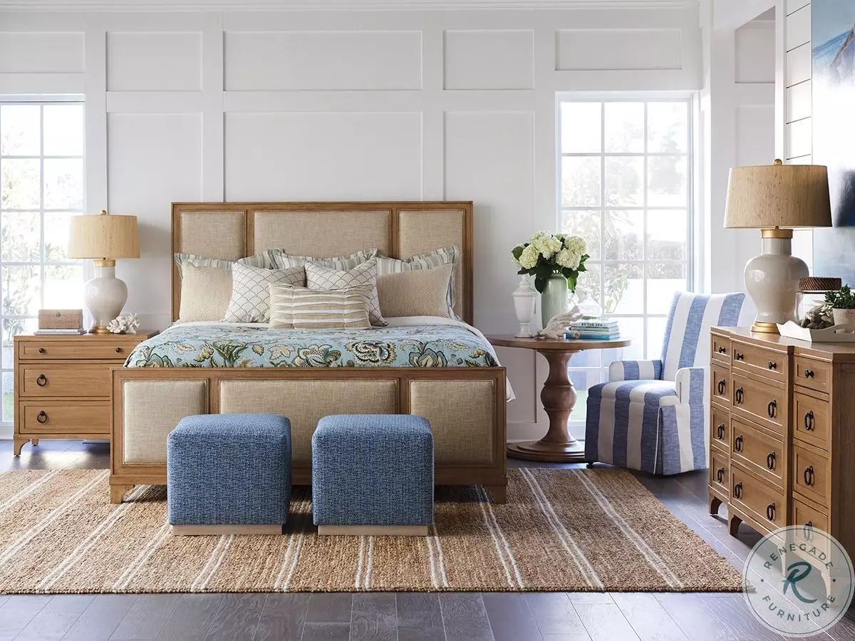 Newport Sandstone Crystal Cove Upholstered Panel Bedroom Set by Barclay ...