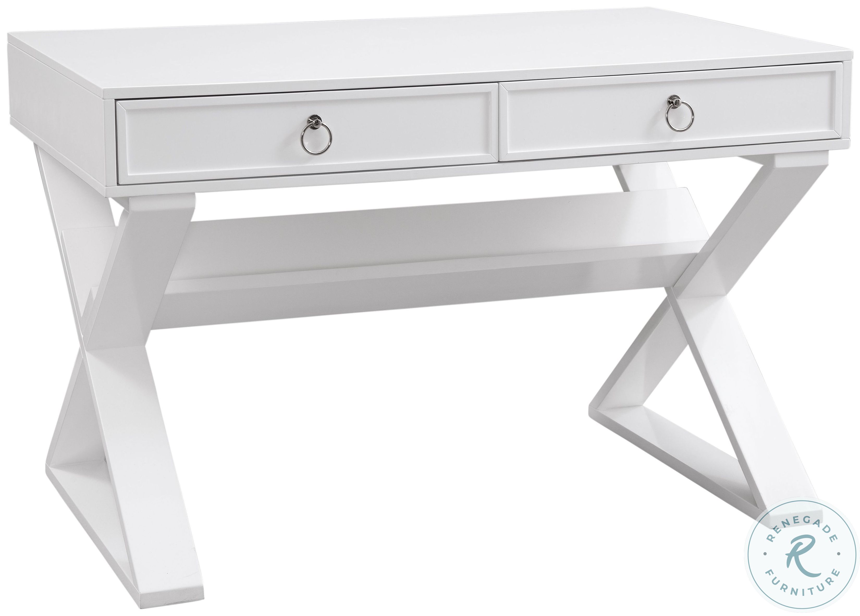 Everly High Gloss White Desk From Bassett Mirror | Coleman Furniture