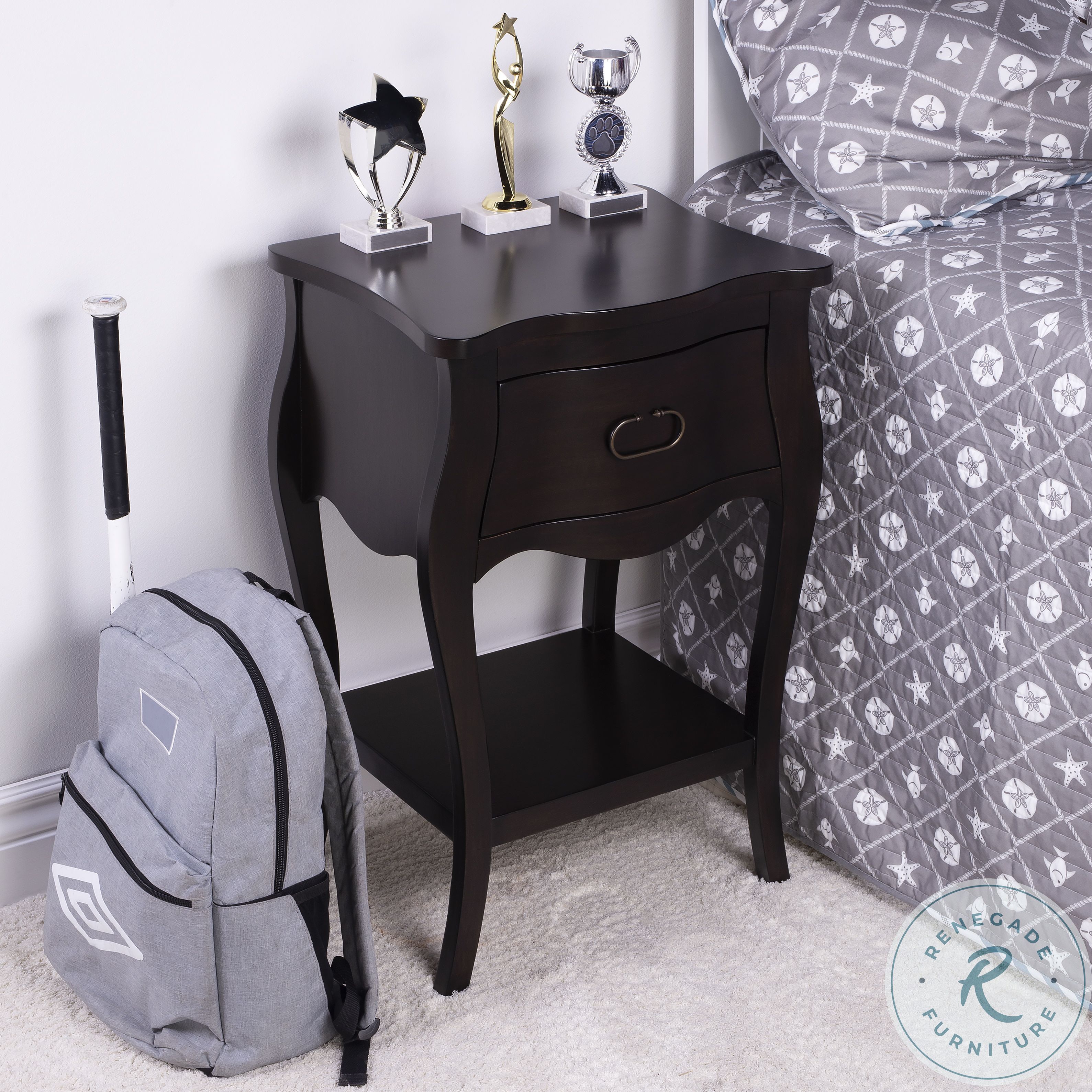 Rochelle Chocolate 1 Drawer Nightstand from Butler | Coleman Furniture