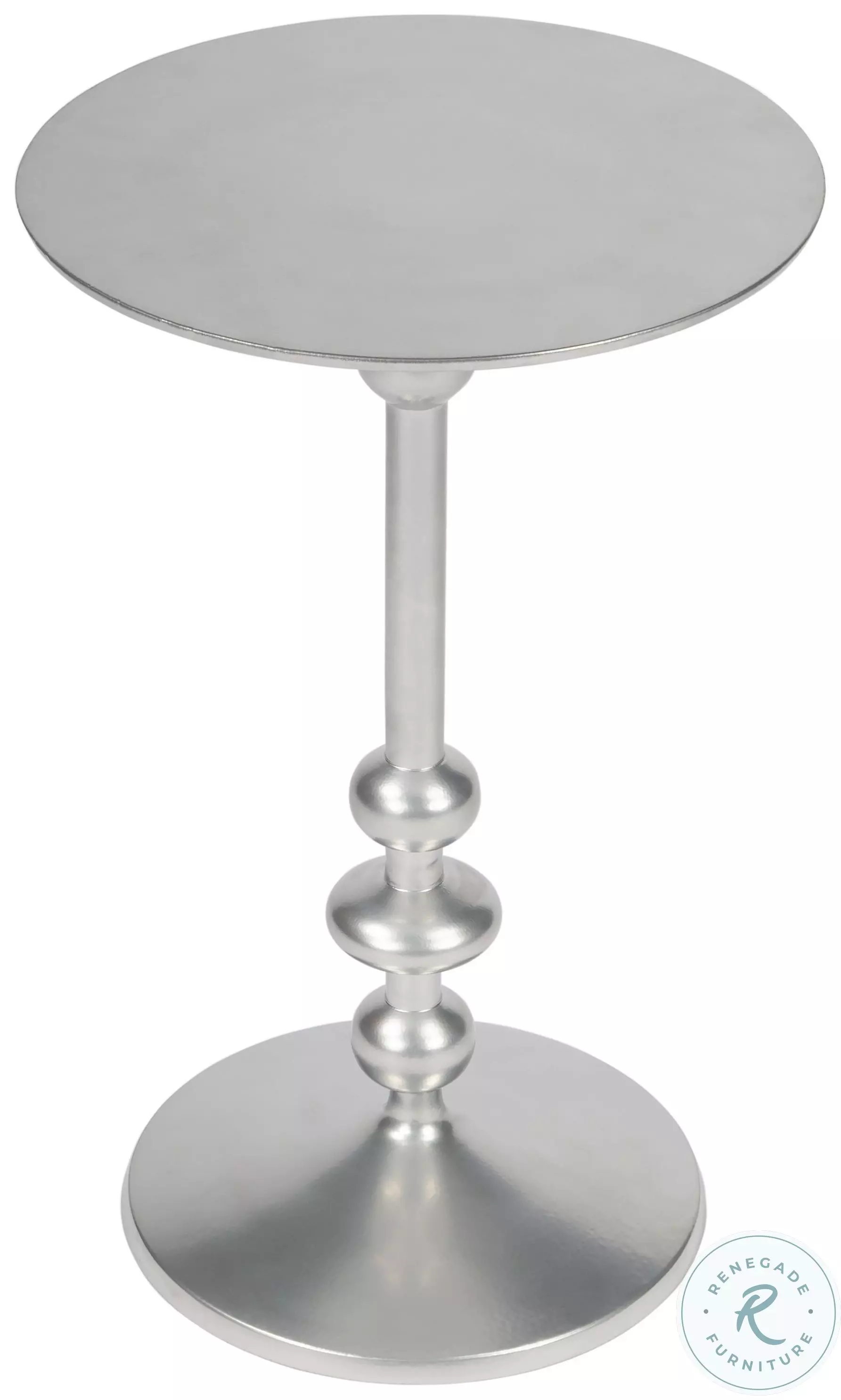 Zora Nickel Plated Pedestal End Table From Butler | Coleman Furniture