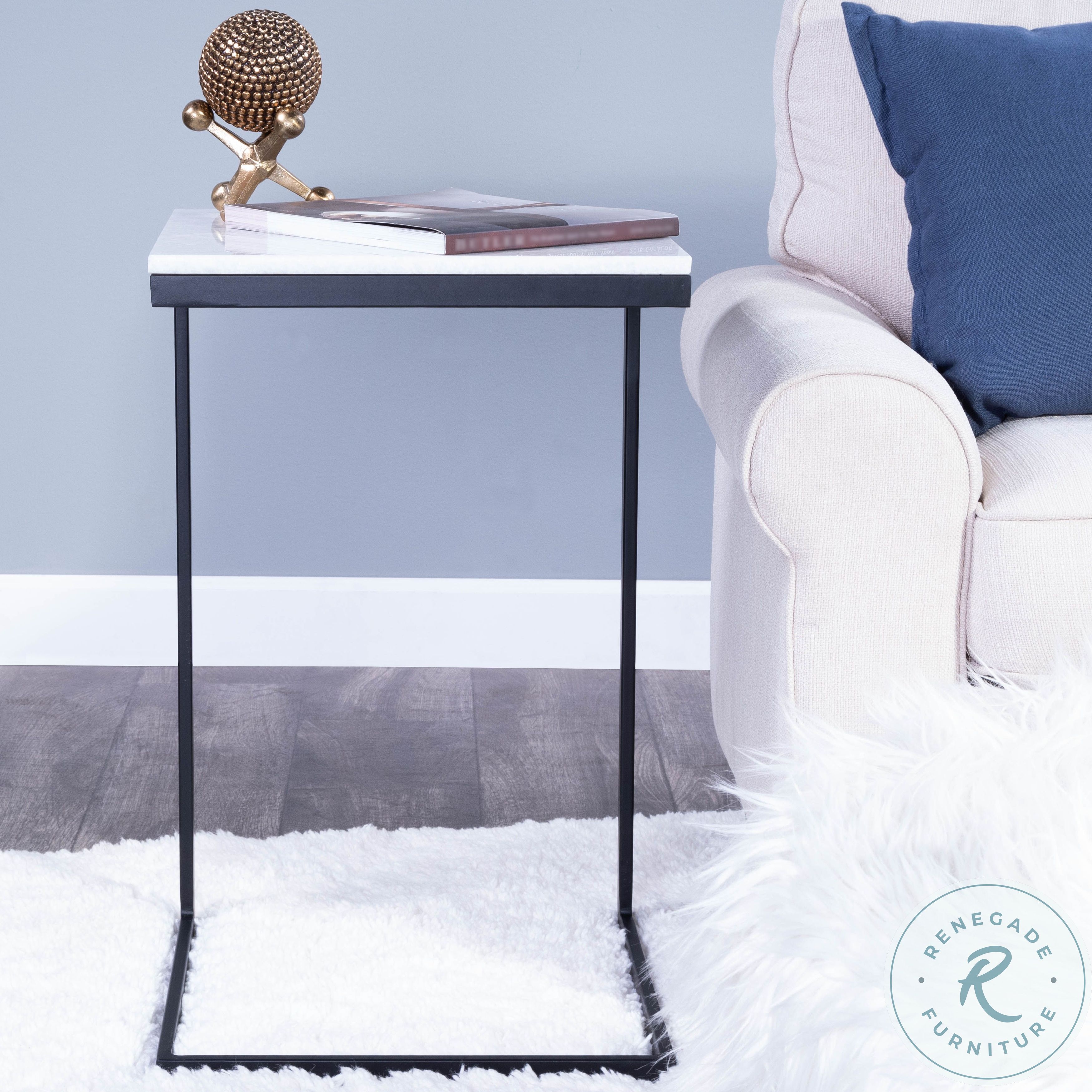 Lawler White and Black End Table from Butler | Coleman Furniture