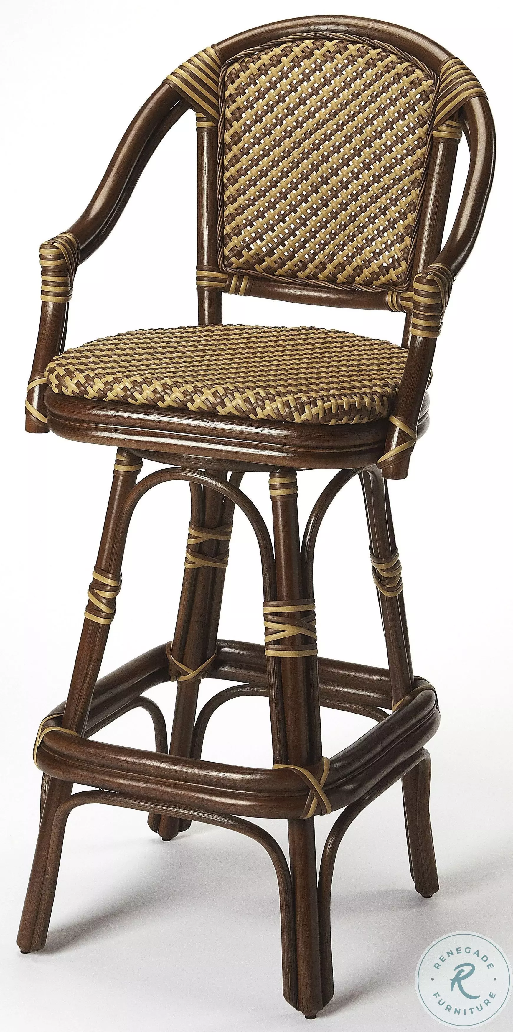 Renata Brown Rattan Bar Stool From Home Gallery Stores | Home Gallery ...
