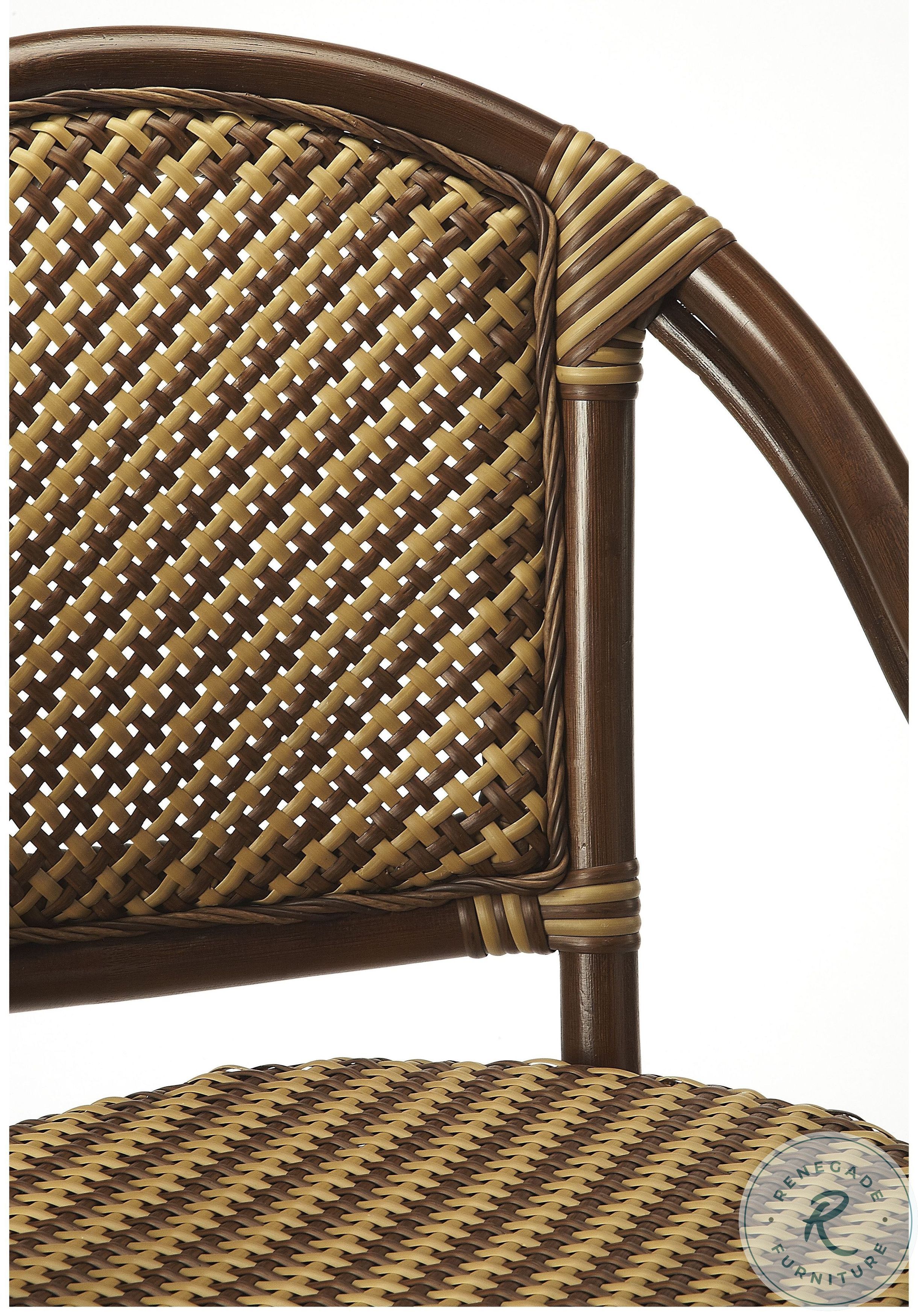 Renata Brown Rattan Bar Stool from Butler | Coleman Furniture