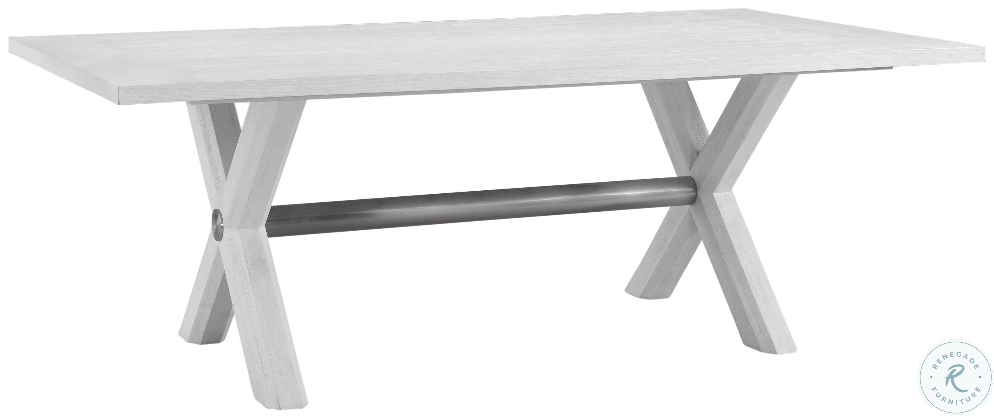 Nadine Bright White Dining Table From Bassett Mirror | Coleman Furniture