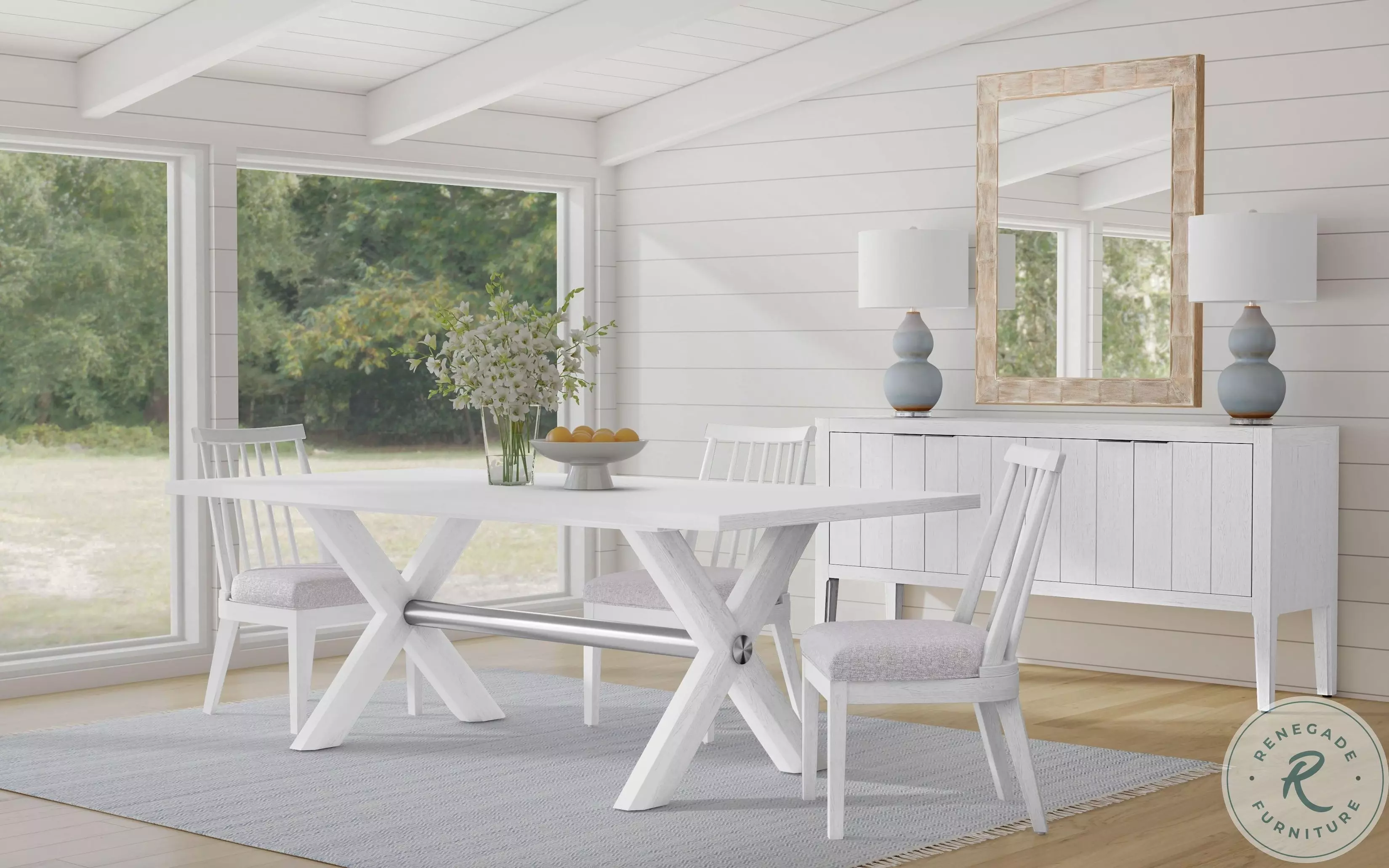Nadine Bright White Dining Room Set From Home Gallery Stores | Home ...