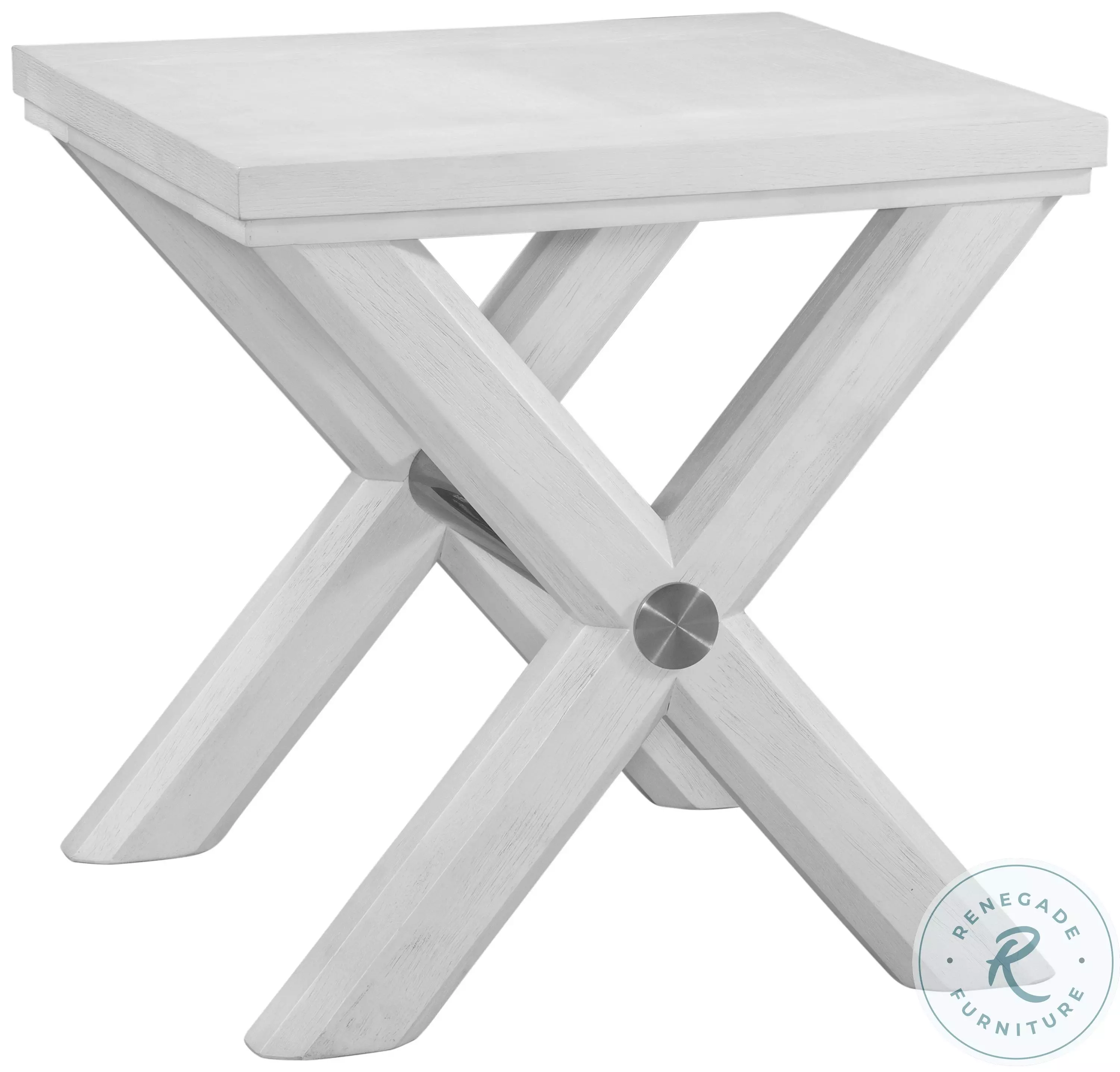 Nadine Bright White End Table From Bassett Mirror | Coleman Furniture